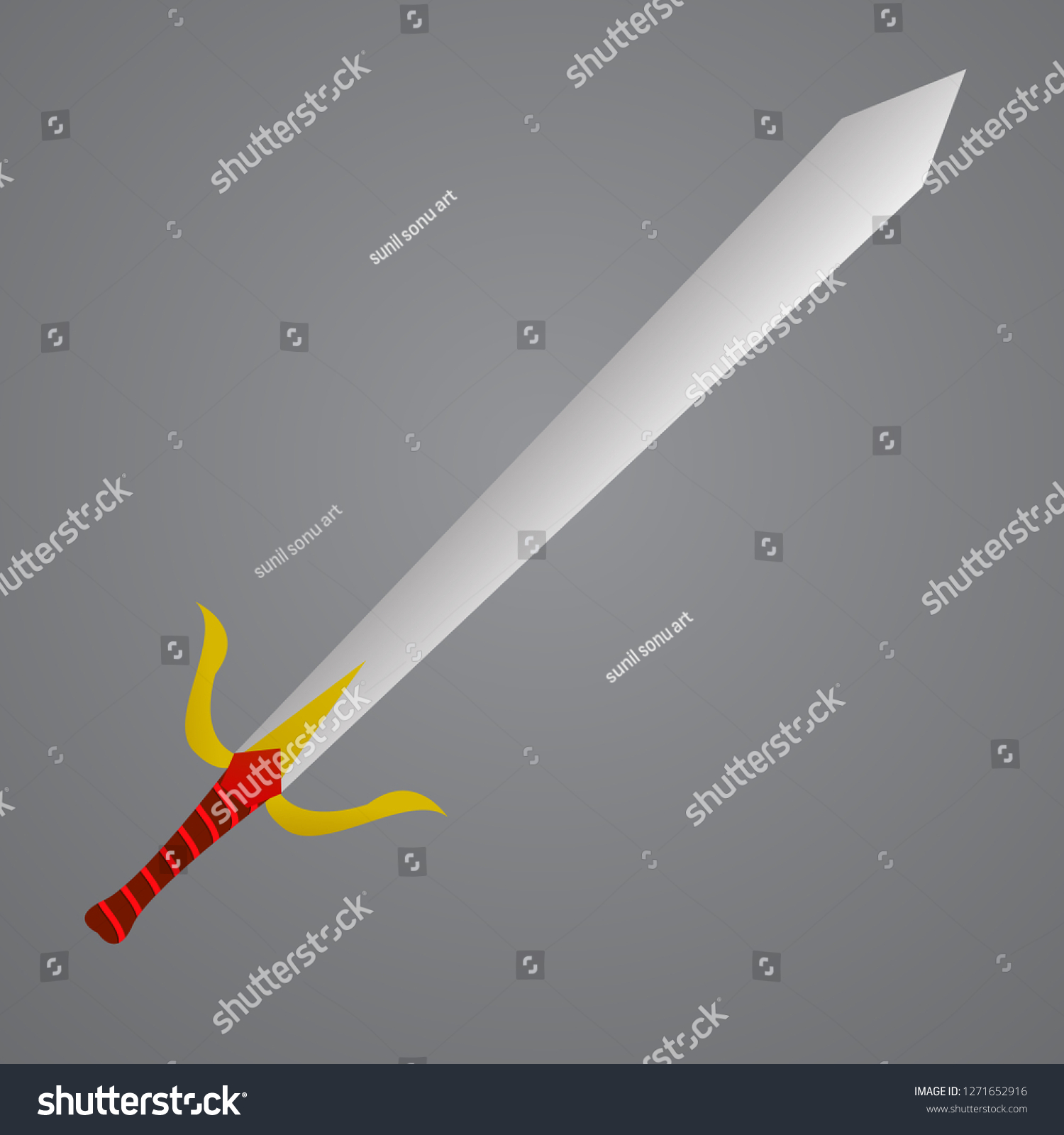 Sword Vector Illustrated Design Elements Stock Vector (Royalty Free ...