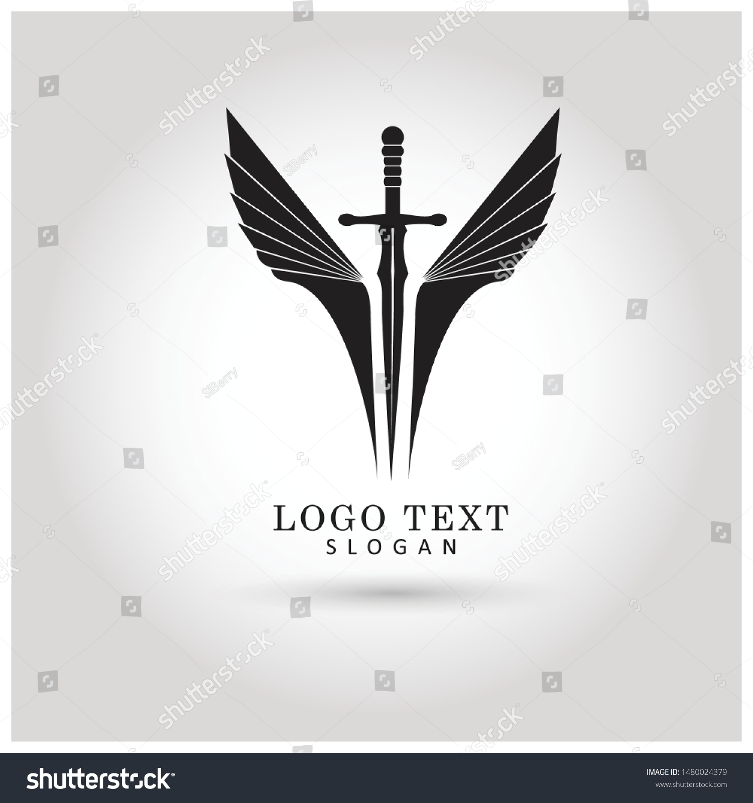 Sword Wing Logo Vector Template Stock Vector (Royalty Free) 1480024379 ...