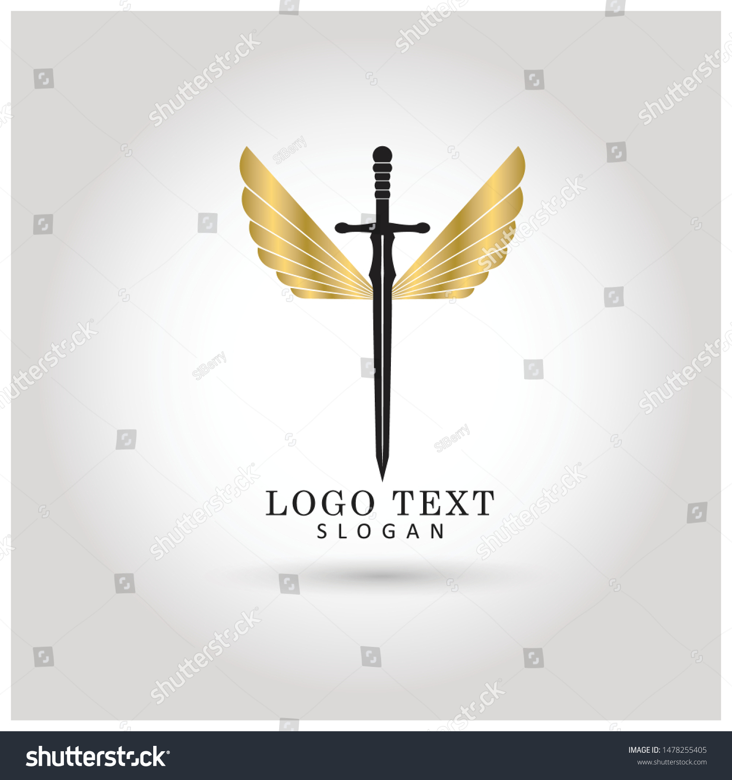 Sword Wings Armor Logo Icon Symbol Stock Vector (Royalty Free ...
