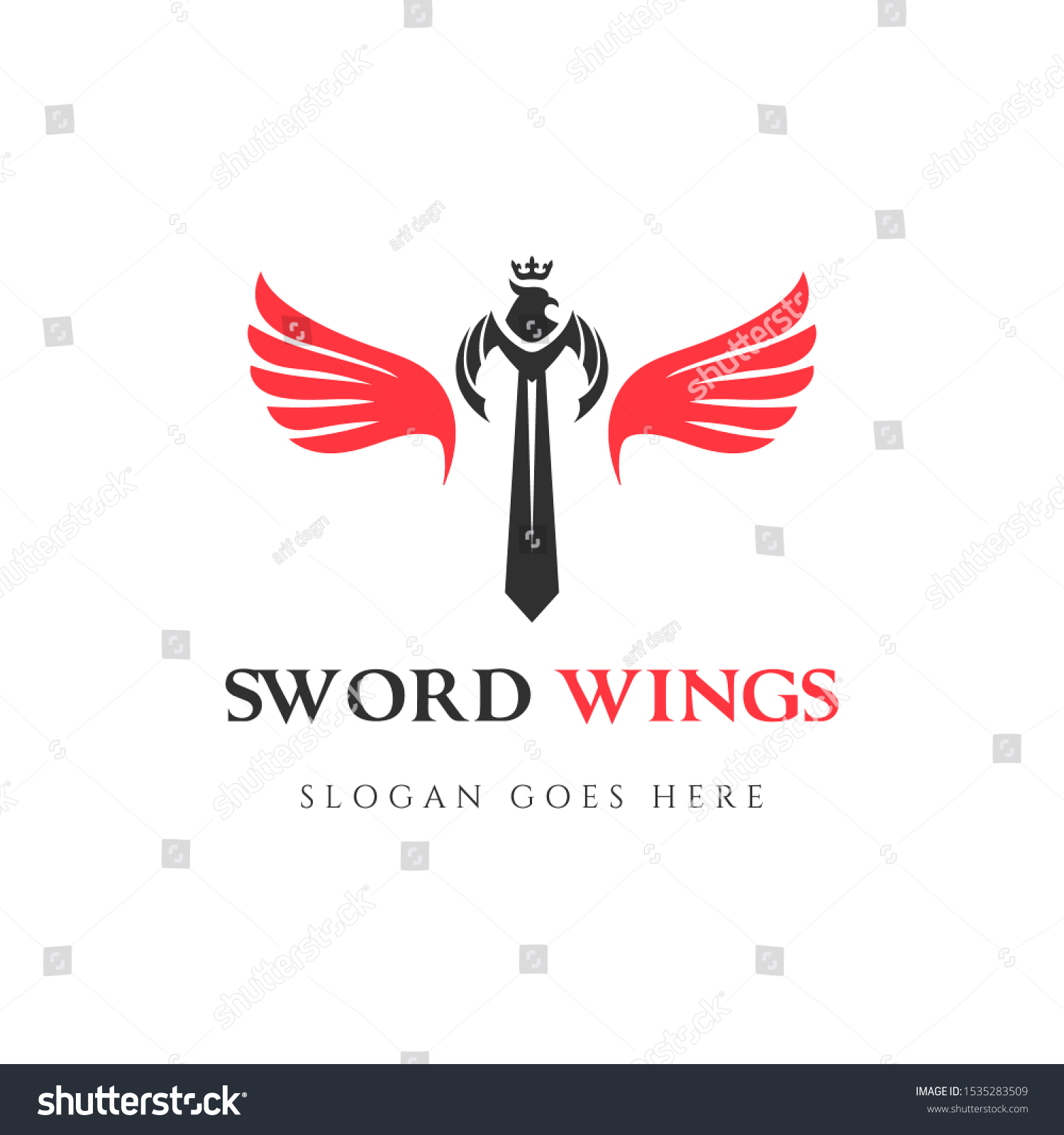Sword Wings Logo Vector Template Design Stock Vector (Royalty Free ...