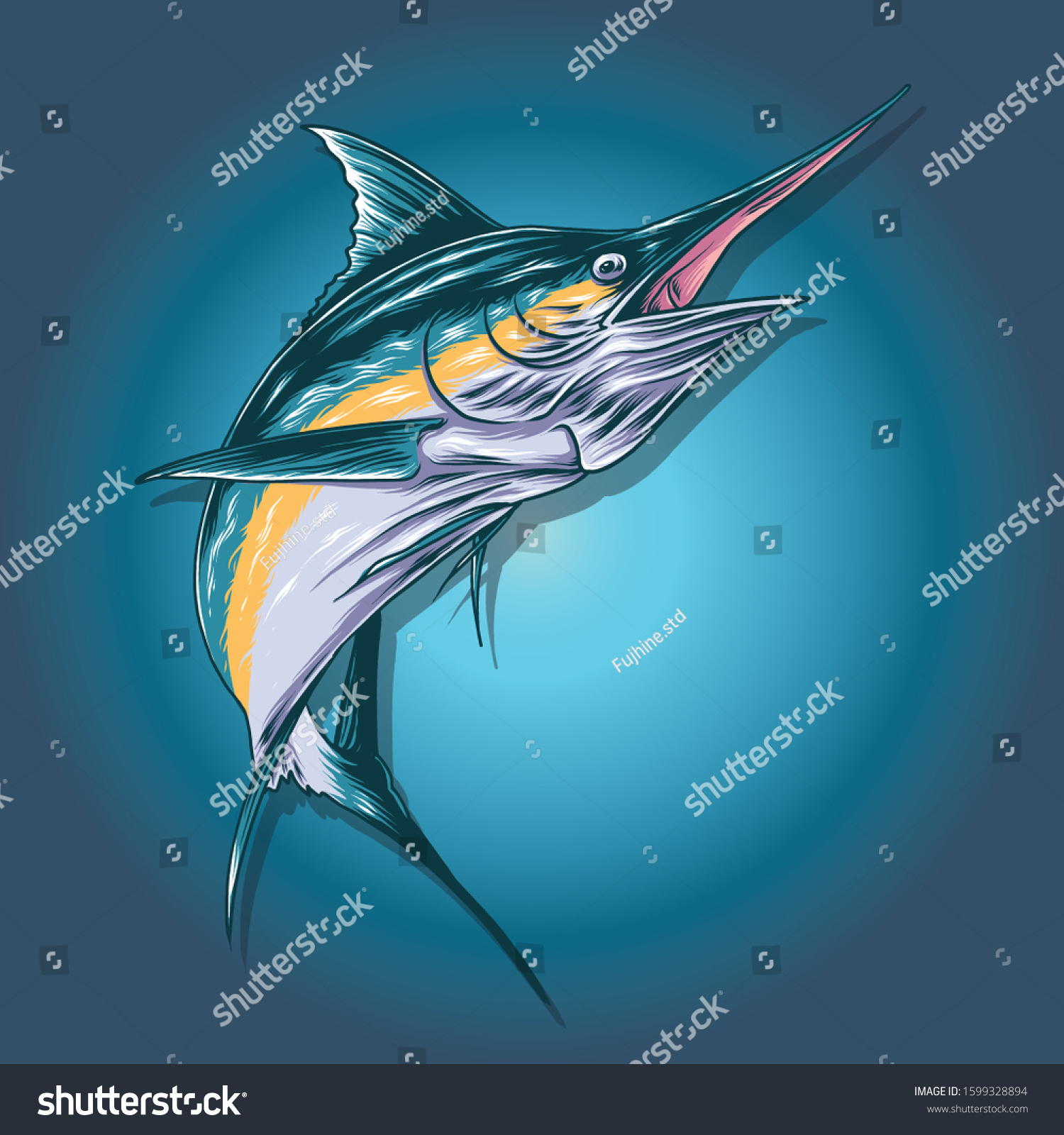 Swordfish Vector Illustration Art 1: vector de stock (libre de regalías ...