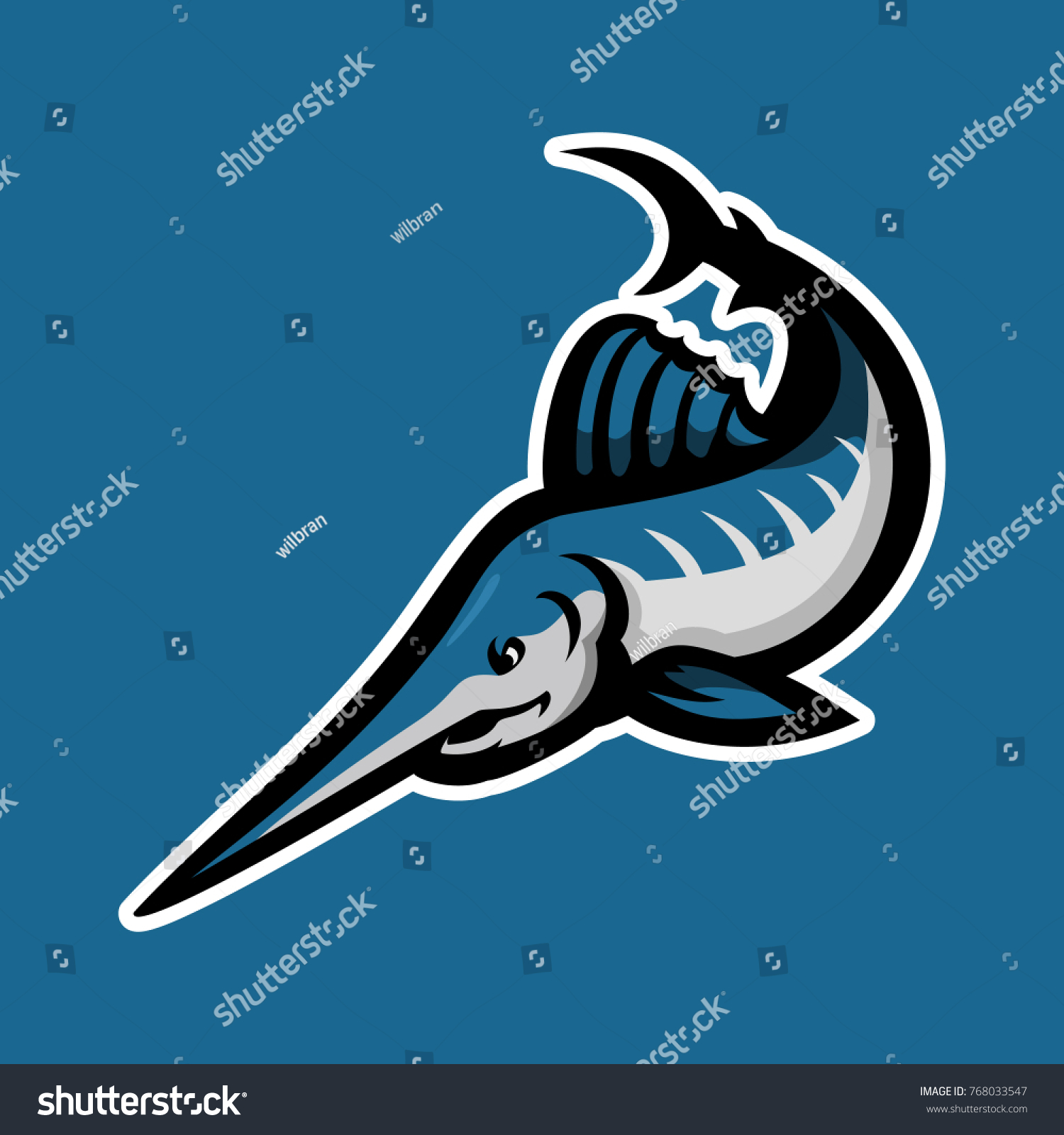 Swordfish Vector Marlin Vector Angry Fish Stock Vector (Royalty Free ...