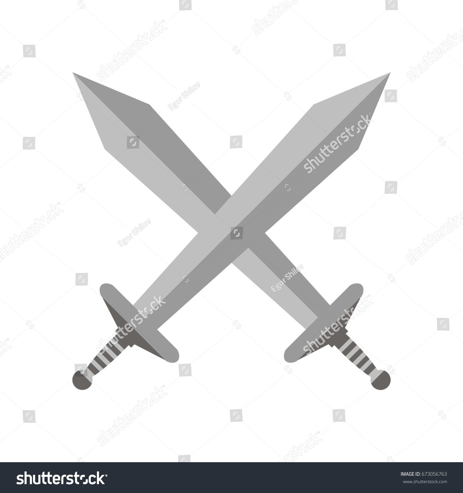 Swords Crossed Vector Icon Stock Vector (Royalty Free) 673056763