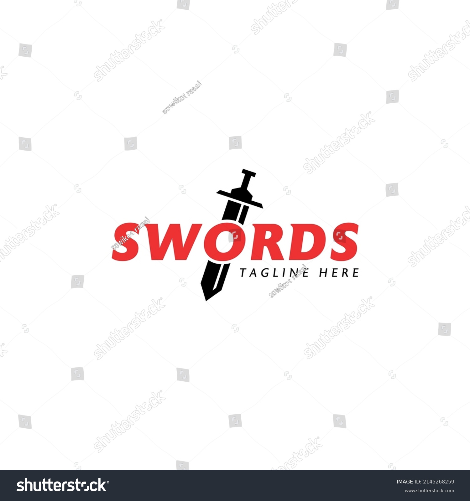 Swords Logo Design Lettering Concept Vector Stock Vector (Royalty Free ...