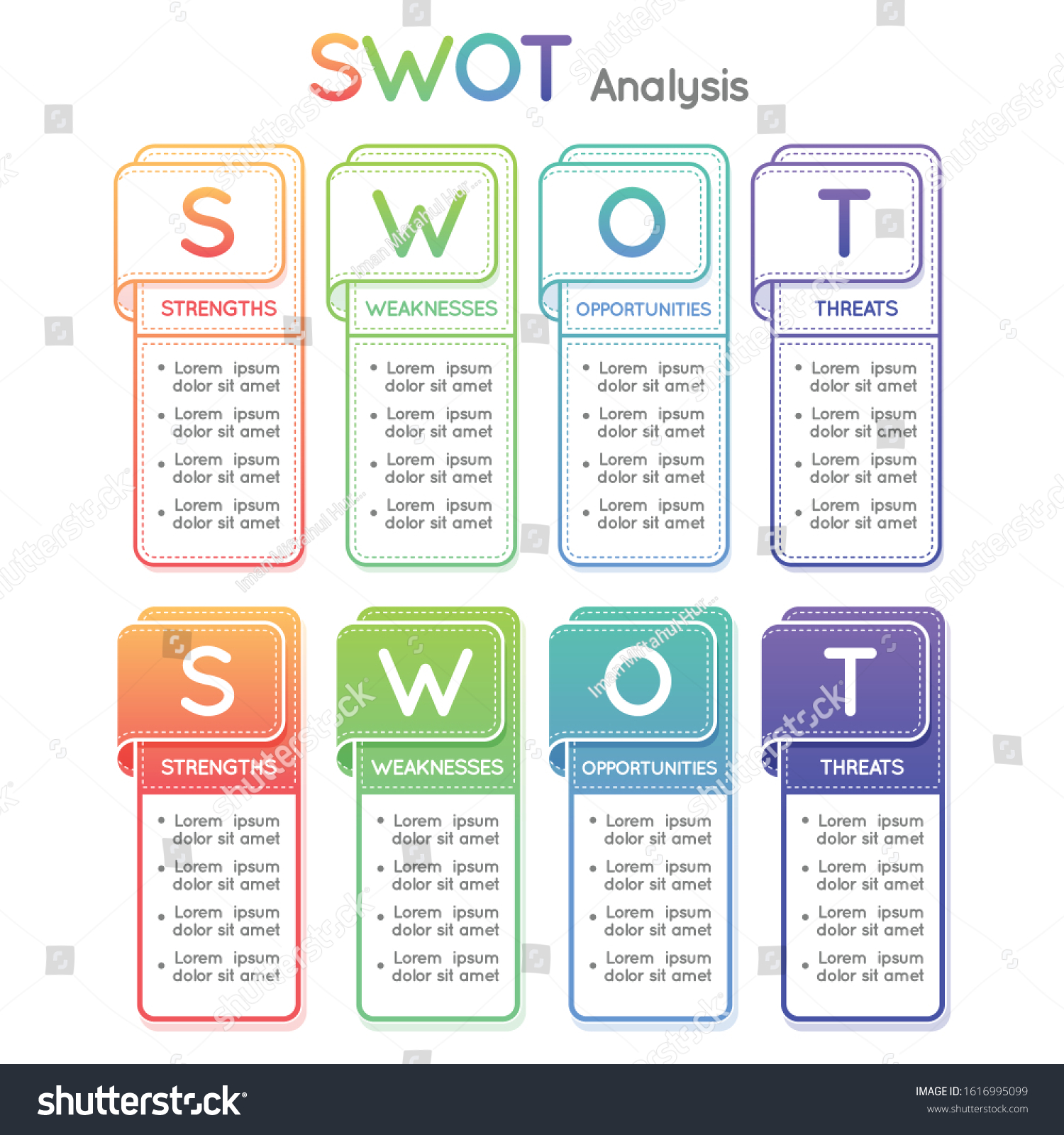 Swot Analysis Graphic Set Presentation: vector de stock (libre de ...