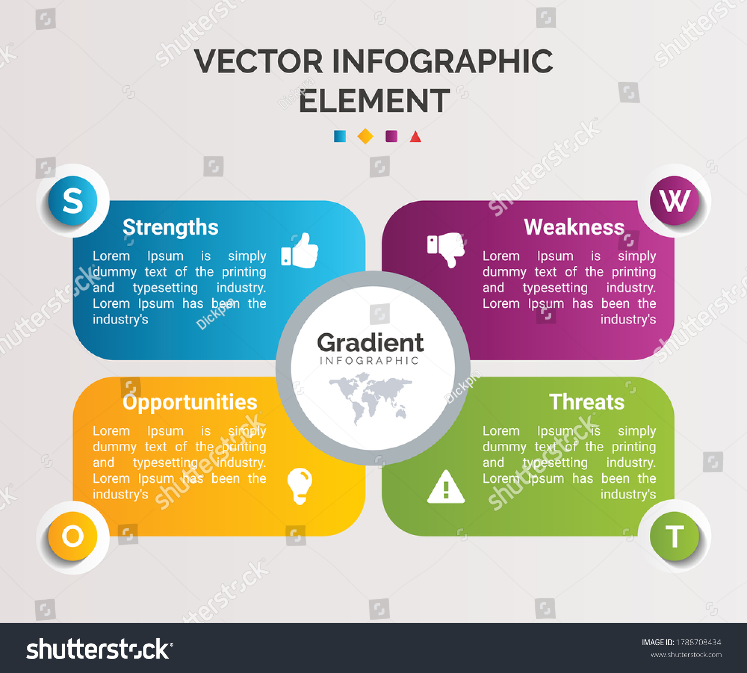 Swot Analysis Infographic Element Premium Vector Stock Vector (Royalty ...