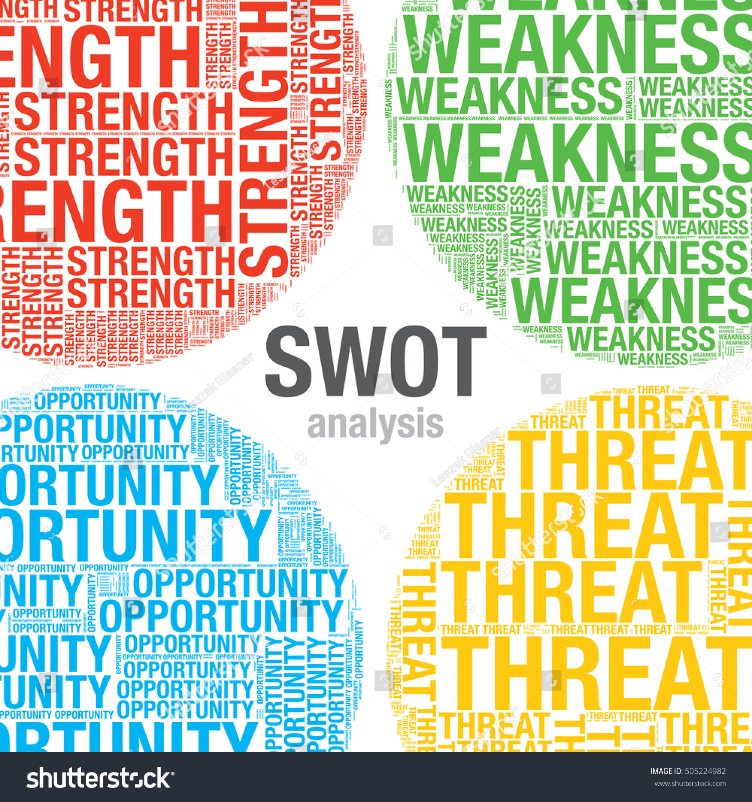 Swot Analysis Word Cloud Business Vector 스톡 벡터(로열티 프리) 505224982 ...