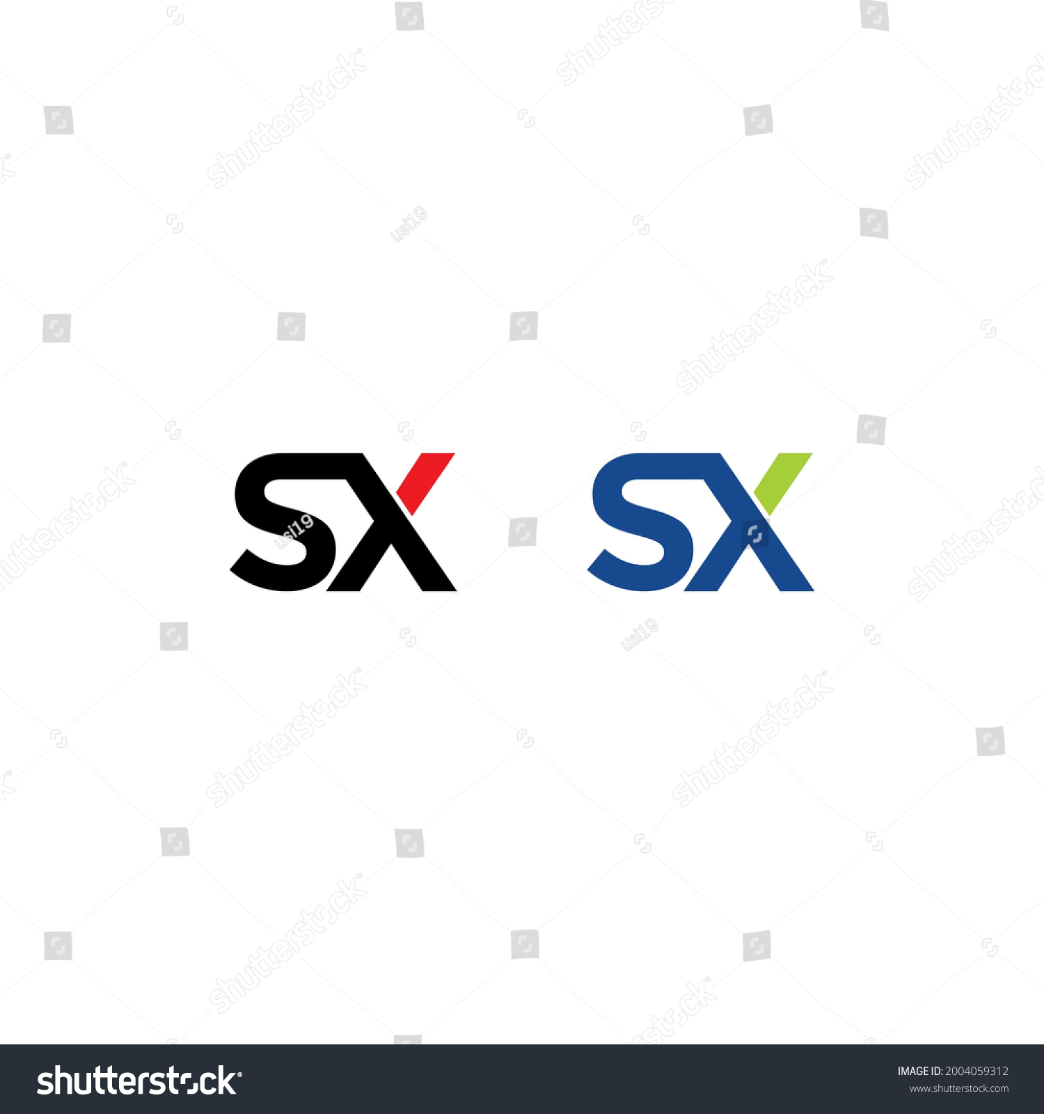 Sx Letters Logo Vector 001 Stock Vector (Royalty Free) 2004059312 ...