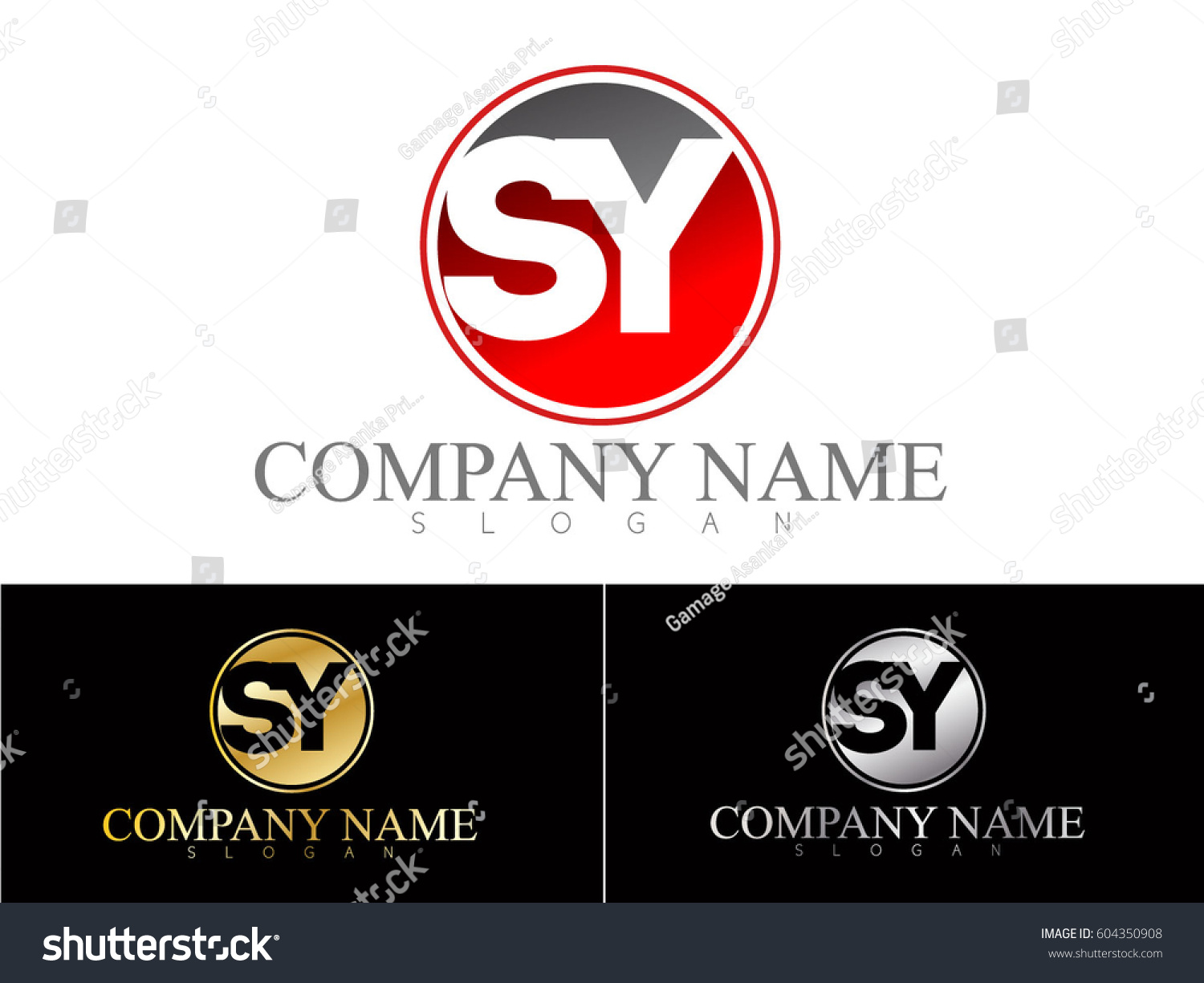 Sy Font Logos Stock Vector (Royalty Free) 604350908