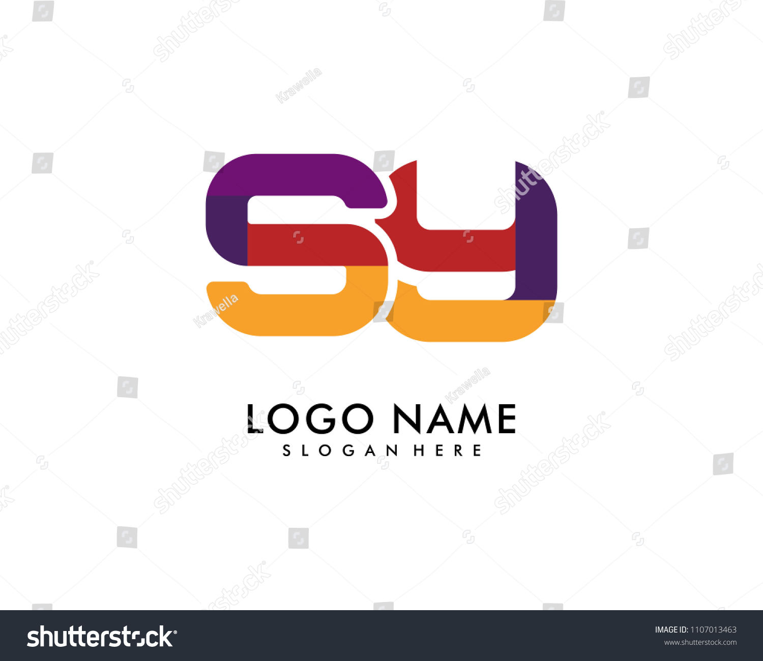 Sy Letter Logo Template Stock Vector (Royalty Free) 1107013463 ...