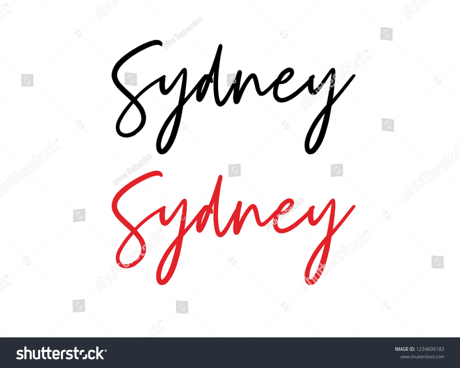 Sydney Calligraphy Vector Quote Stock Vector (Royalty Free) 1234609183