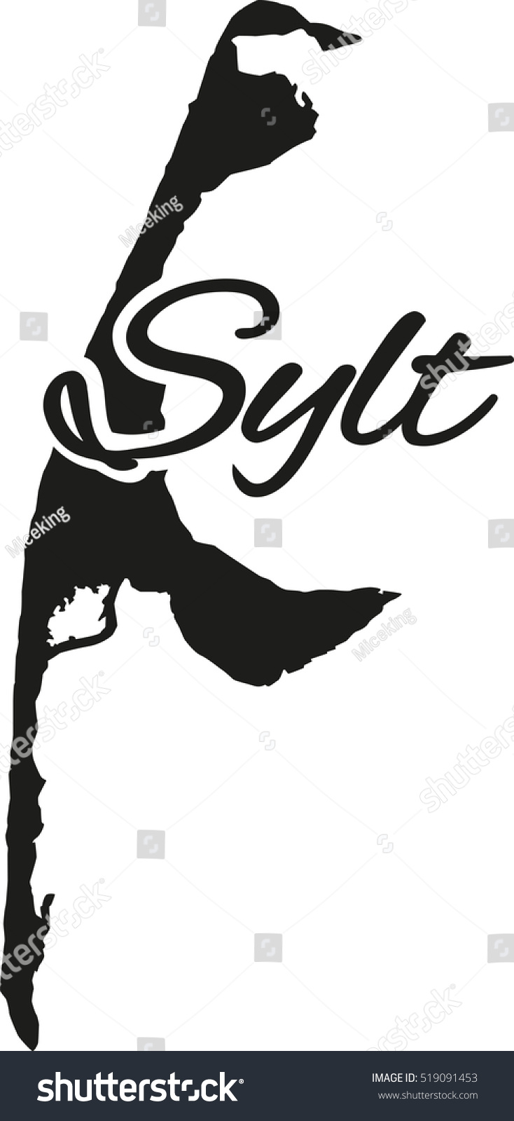 Sylt Map Word Stock Vector (Royalty Free) 519091453 | Shutterstock