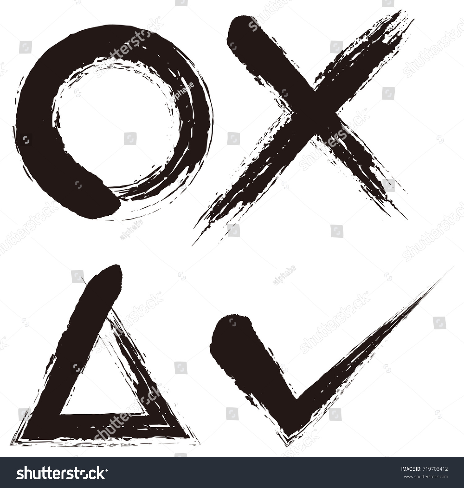 Vektor Stok Symbol Circle Cross Triangle Check Mark (Tanpa Royalti ...