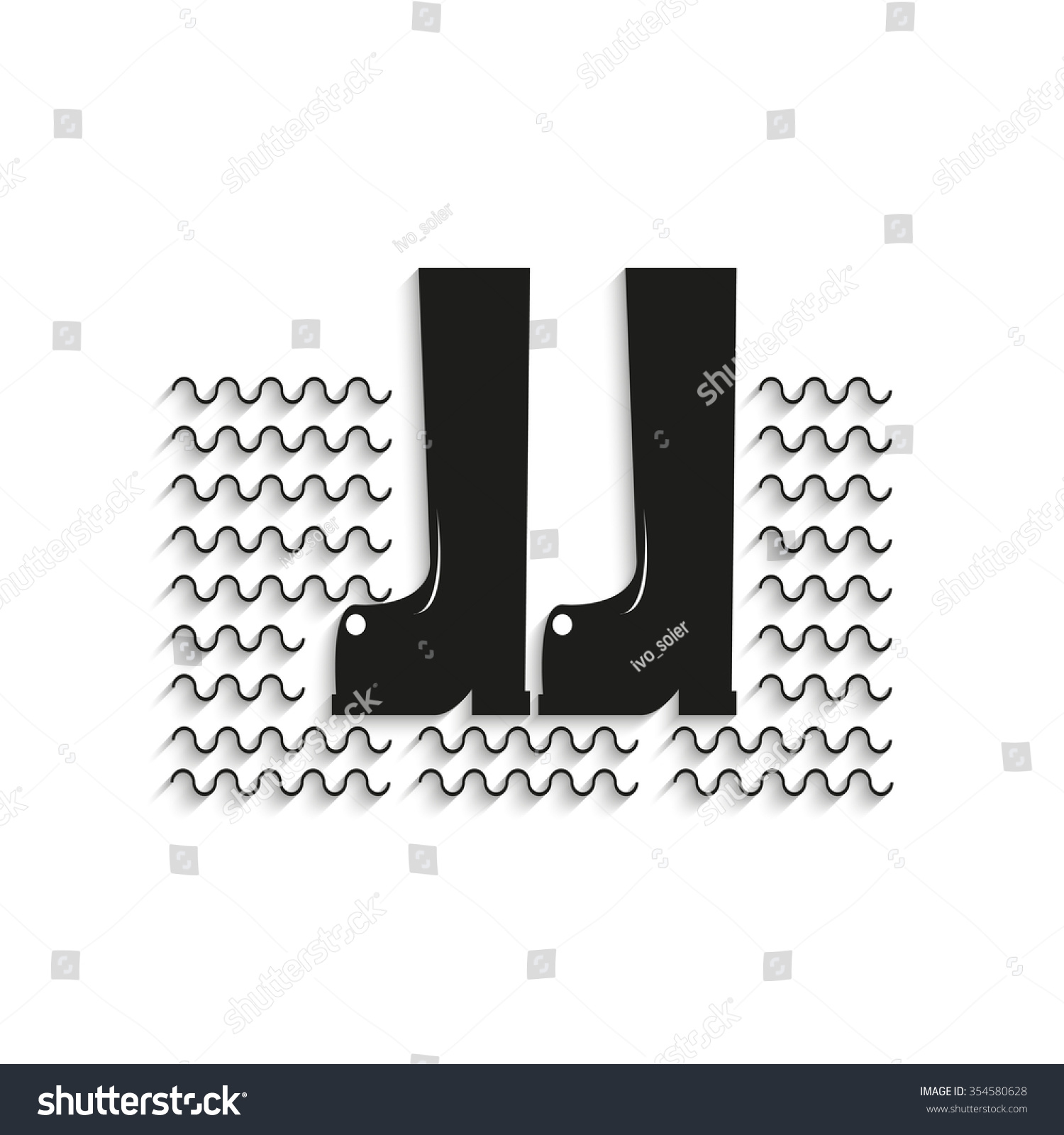 Symbol Flooded Areas Vector Icon Stock Vector (Royalty Free) 354580628 ...