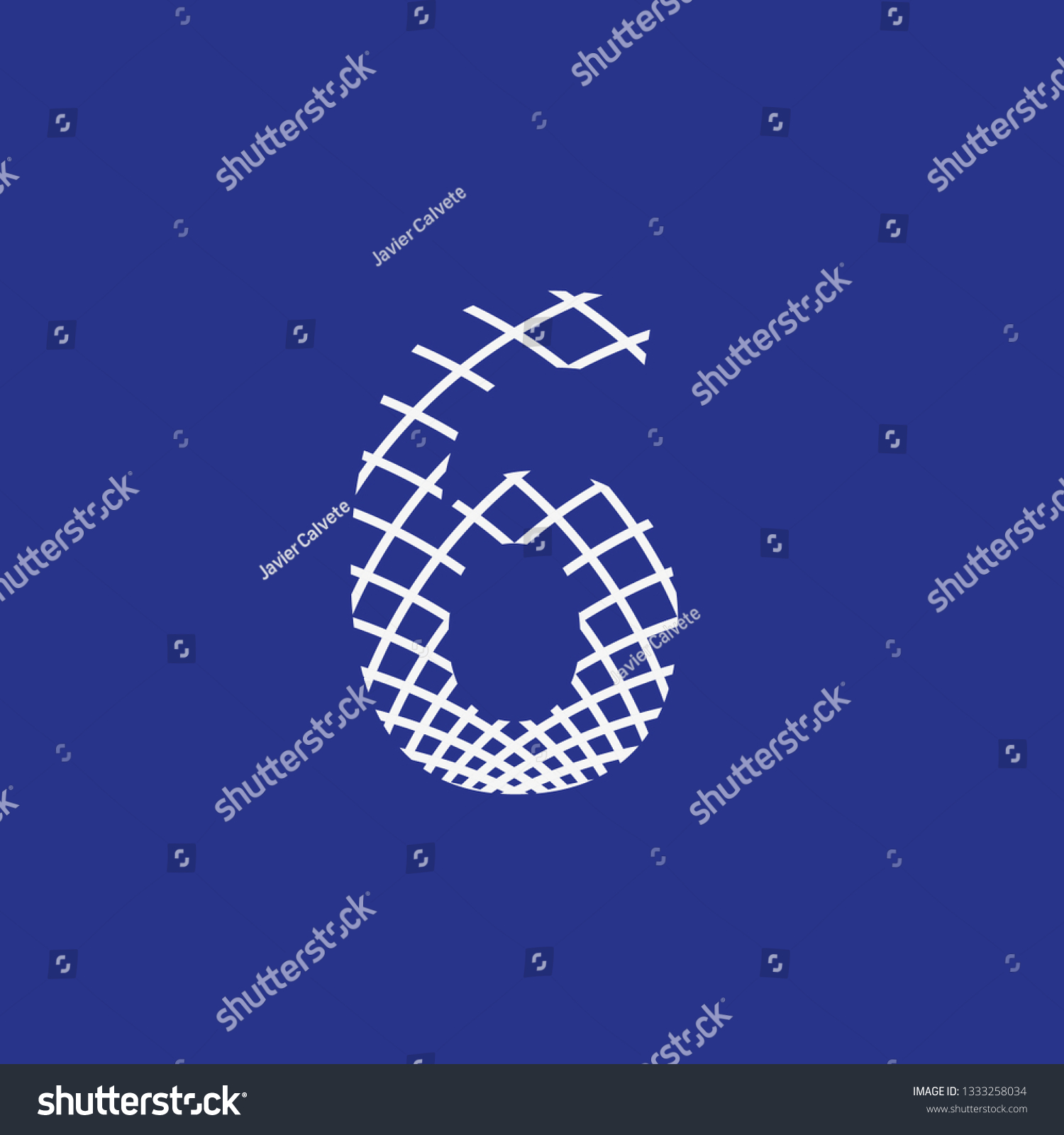 Symbol Number 6 Six Grid Texture Stock Vector (Royalty Free) 1333258034 ...