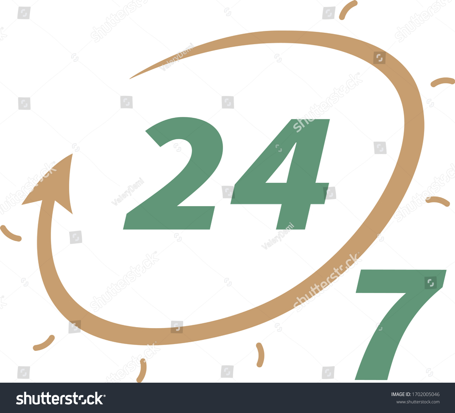 Symbol 247 Working Non Stop Concept Stock Vector (Royalty Free ...
