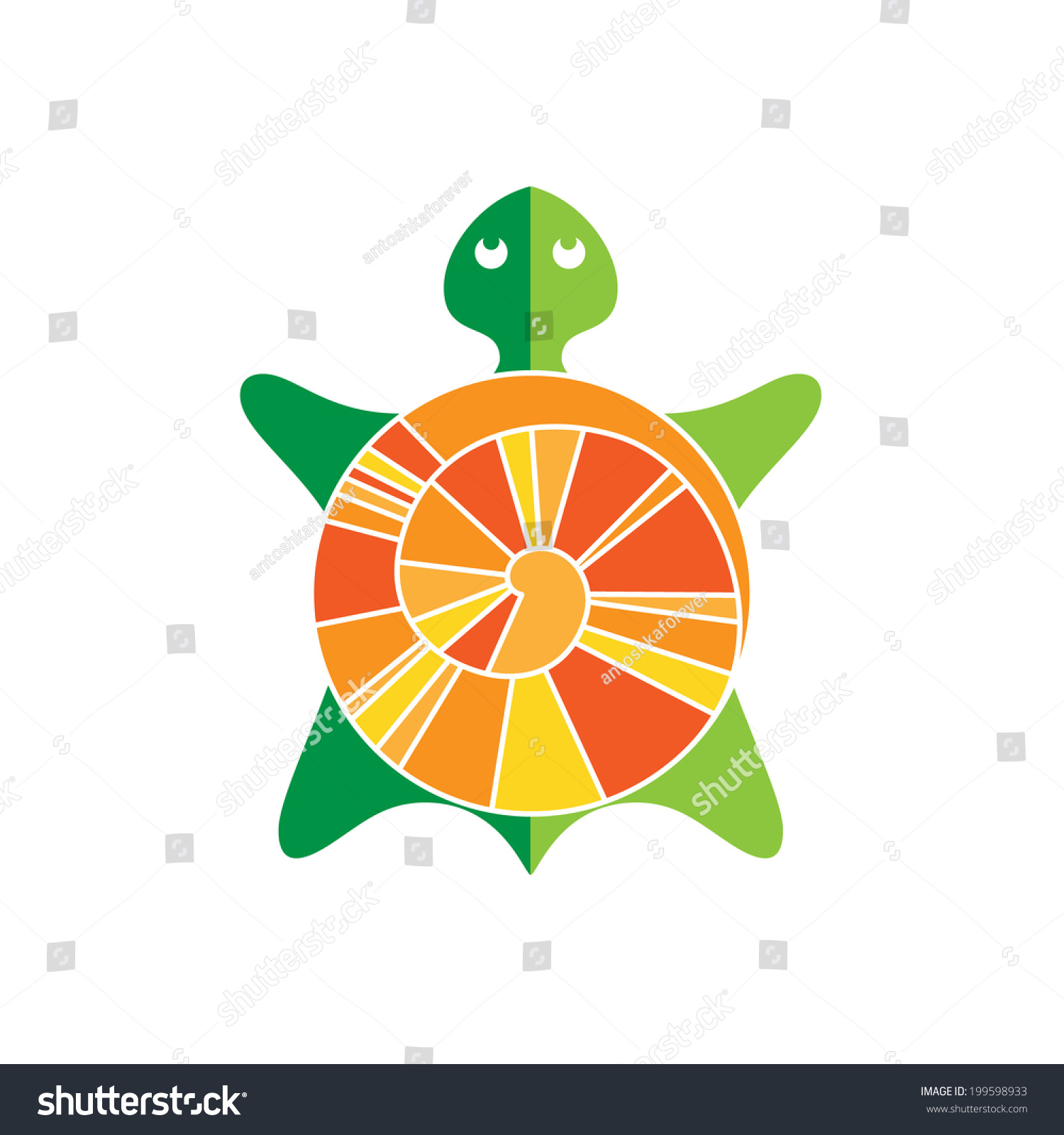 Symbolic Image Turtle Stylized Vector Sign Stock Vector (Royalty Free ...