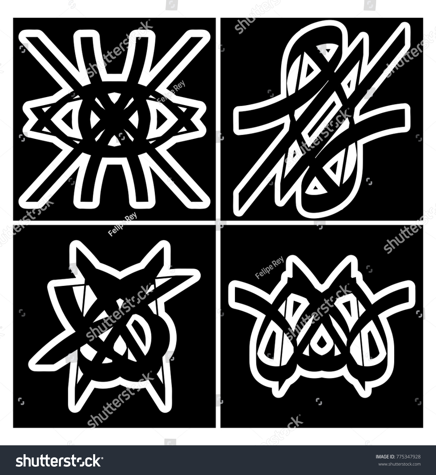Symbols Dark Black Stock Vector (Royalty Free) 775347928