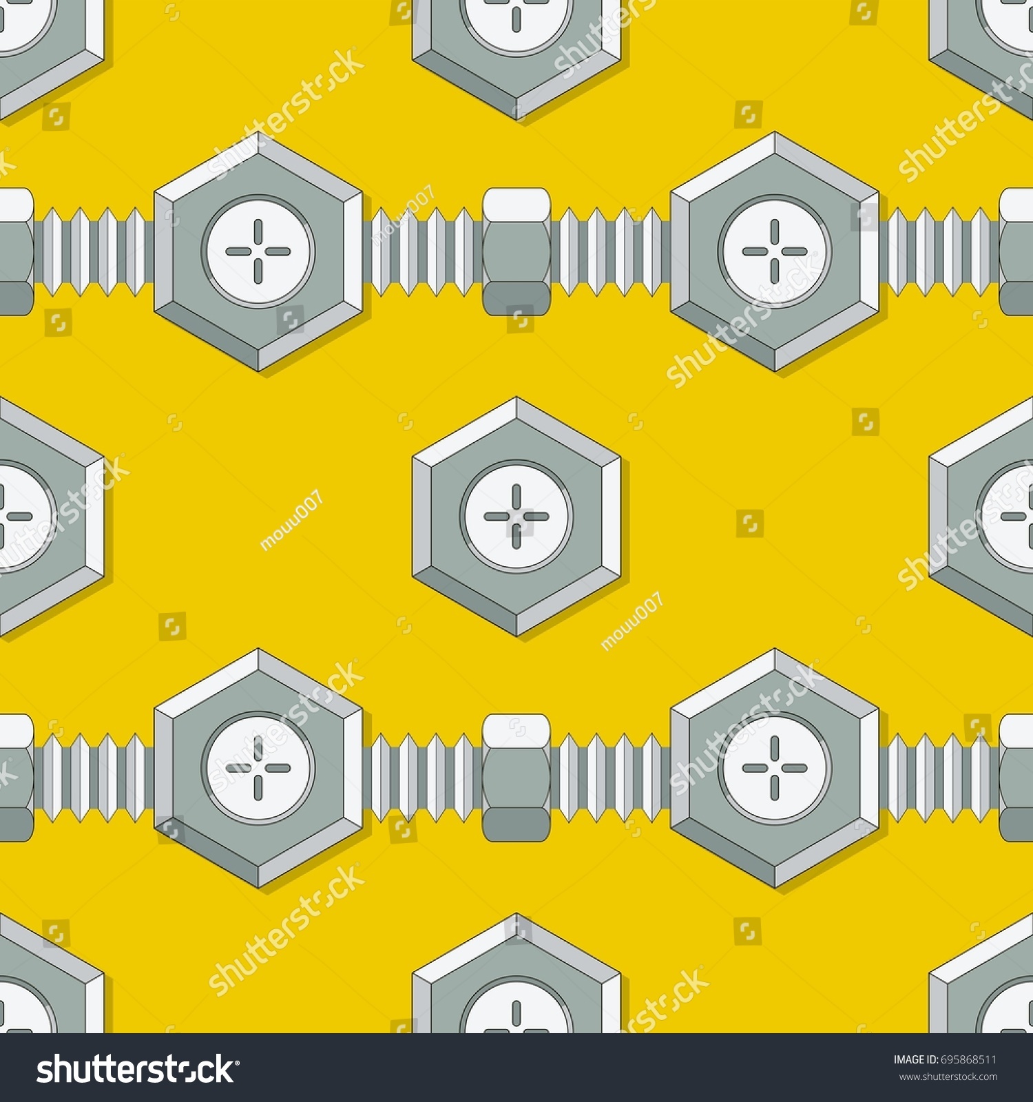 Symmetrical Background Stud Bolt Vector Illustration Stock Vector ...