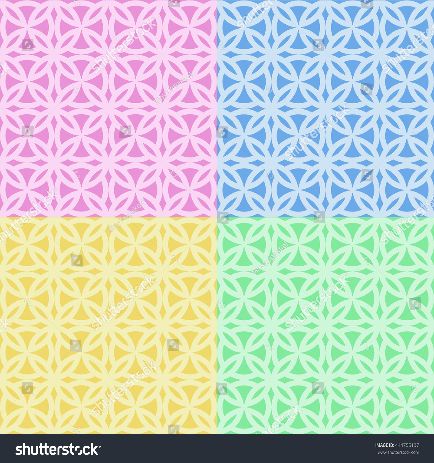 Symmetry Circle Patterns Stock Vector (Royalty Free) 444755137