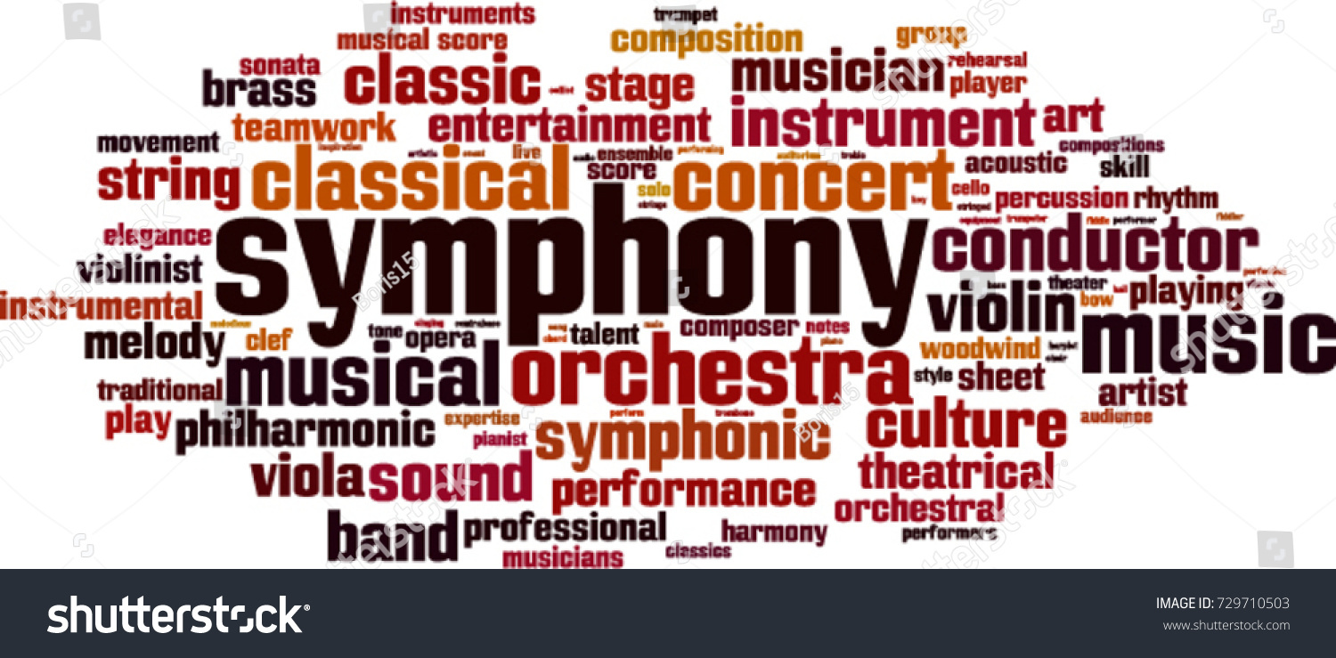 Symphony Word Cloud Concept Vector Illustration: เวกเตอร์สต็อก (ปลอดค่า ...