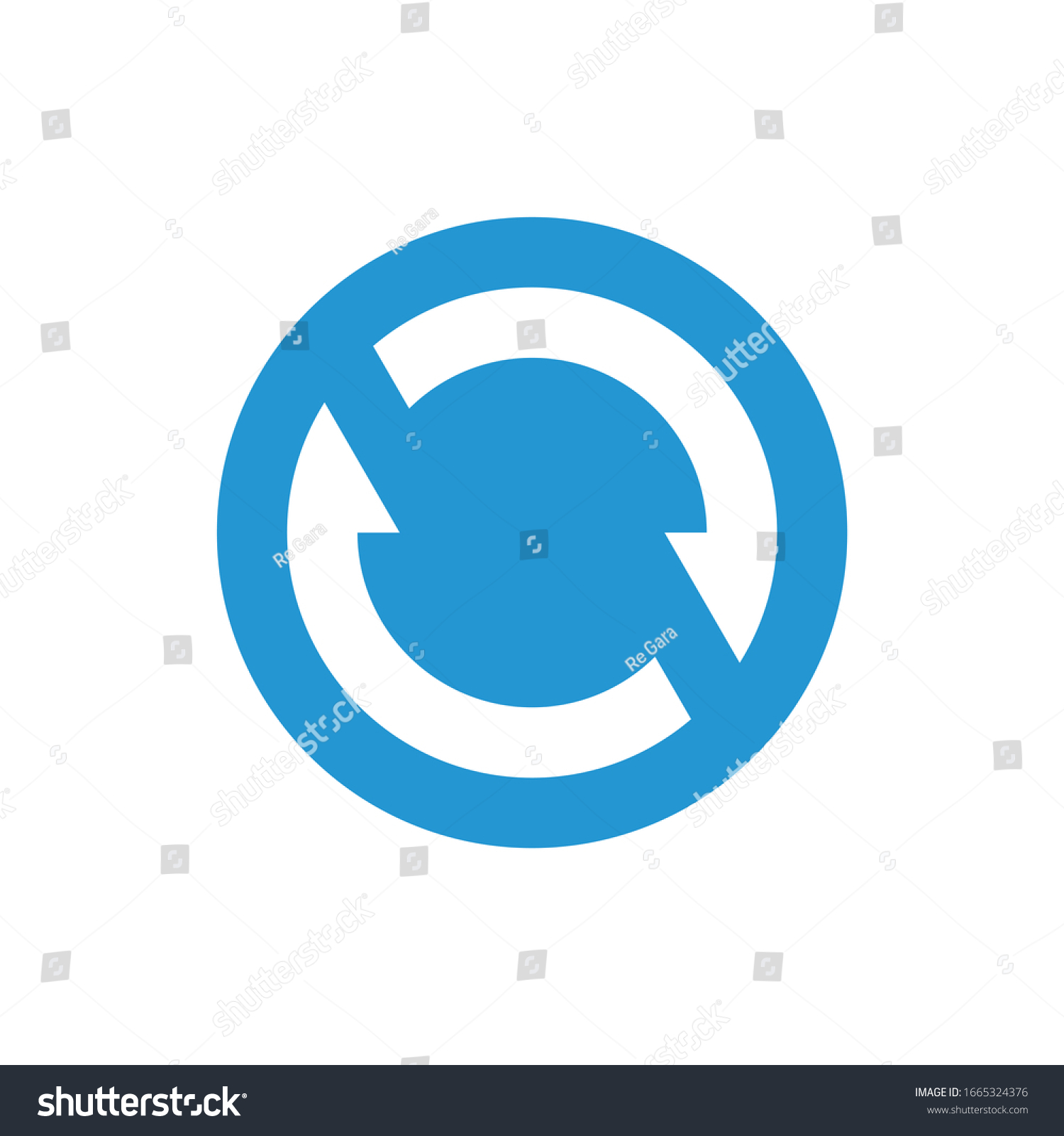 Sync Icon Blue Color Design Vector Stock Vector (Royalty Free) 1665324376