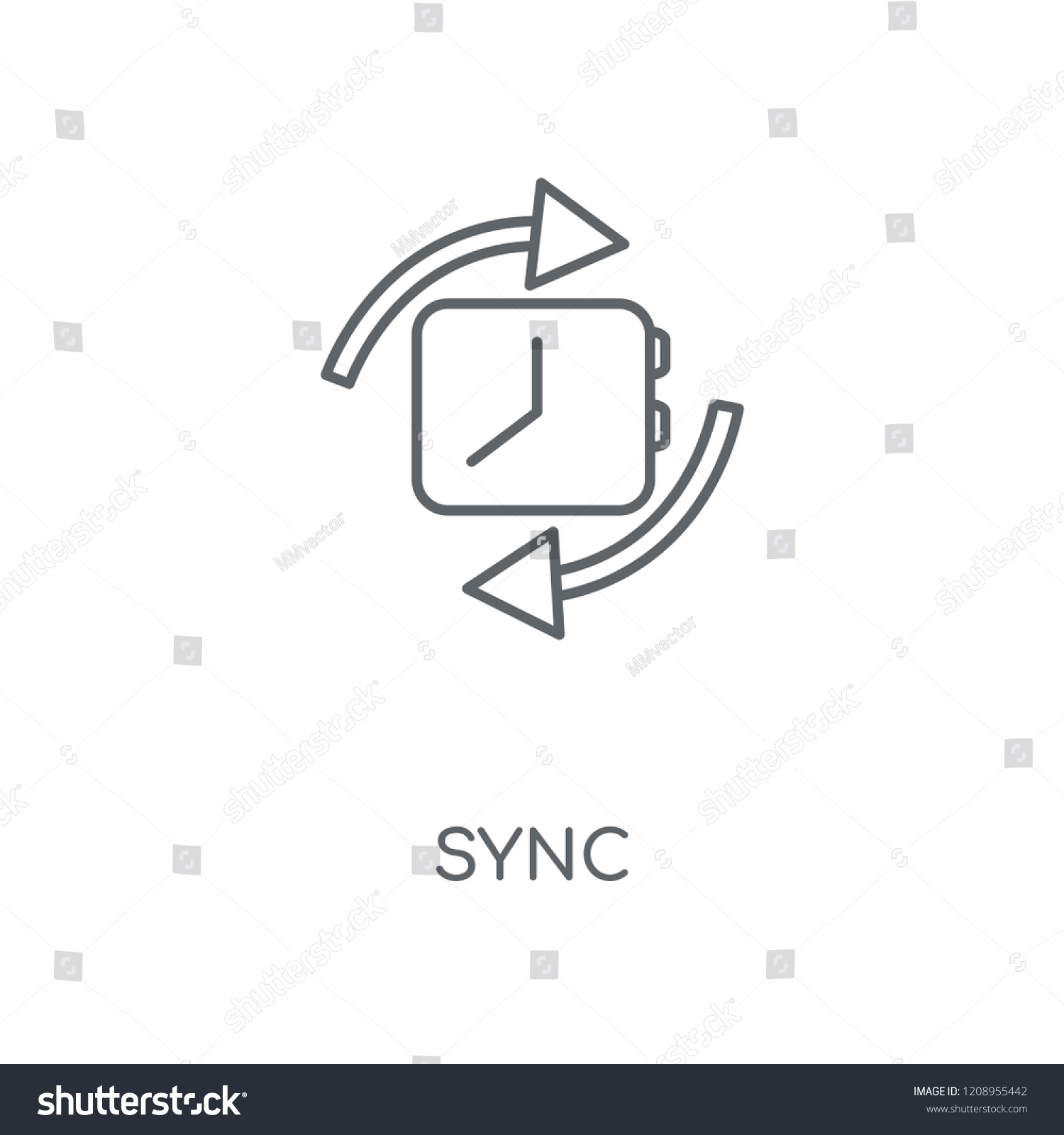 Sync Linear Icon Sync Concept Stroke Stock Vector (Royalty Free) 1208955442