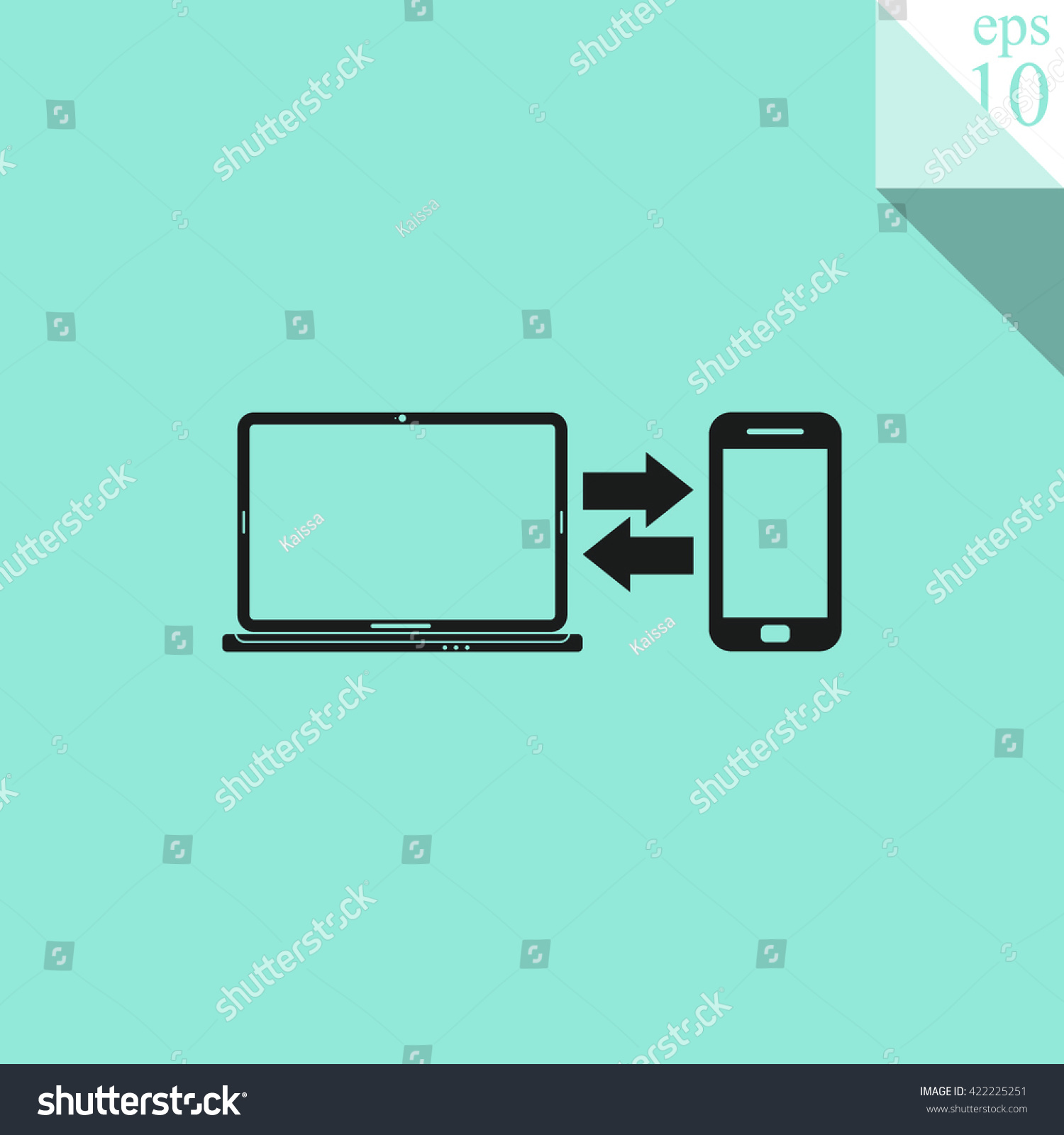 Synchronization Vector Notebook Phone Sync Symbol Stock Vector (Royalty ...