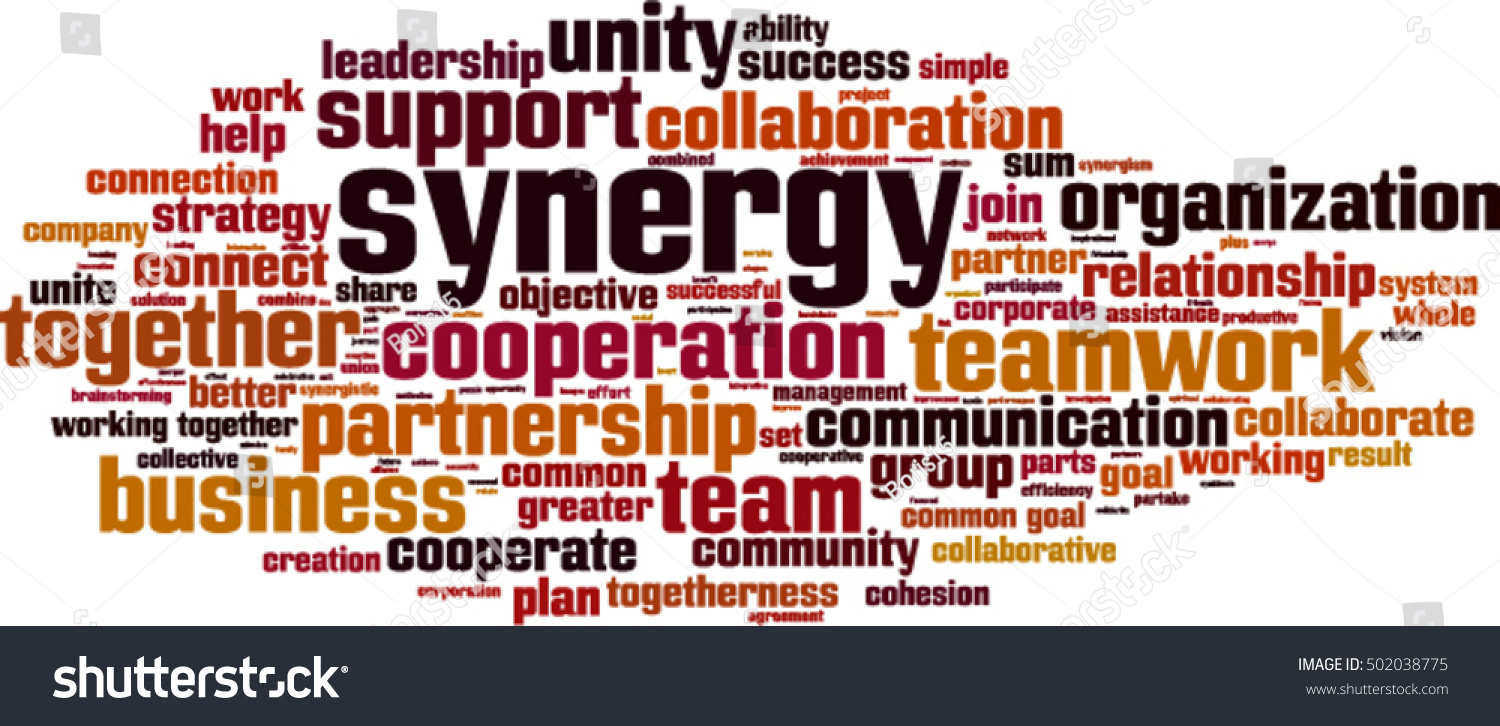 Synergy Word Cloud Concept Vector Illustration Stock Vector (Royalty ...