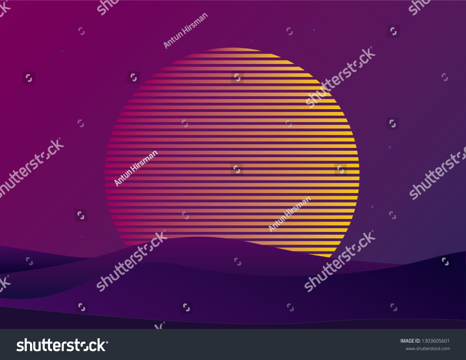 Synthwave Sun Poster 80s Design Vector: vector de stock (libre de ...