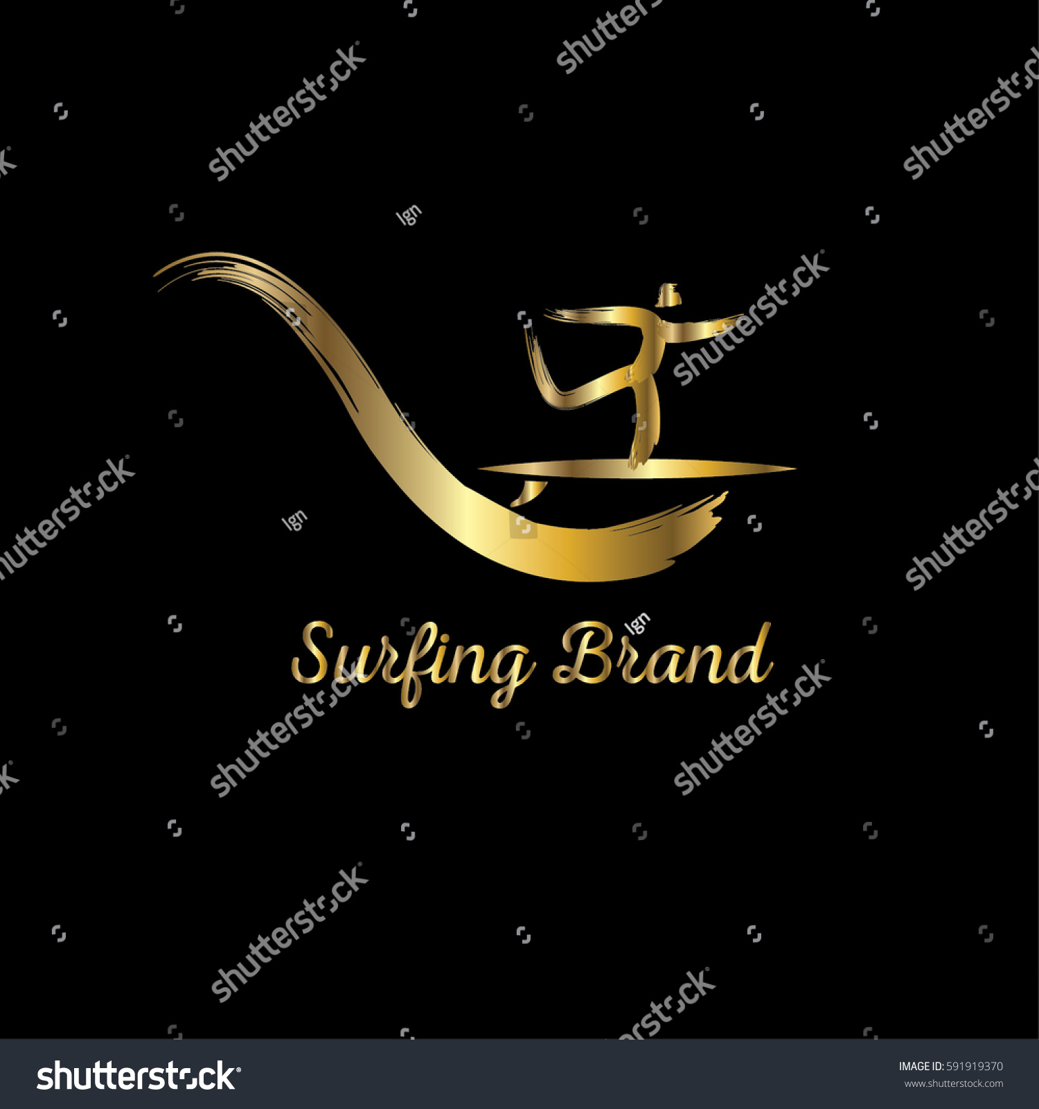 Syrfing Vector Logo Design Template Stock Vector (Royalty Free ...