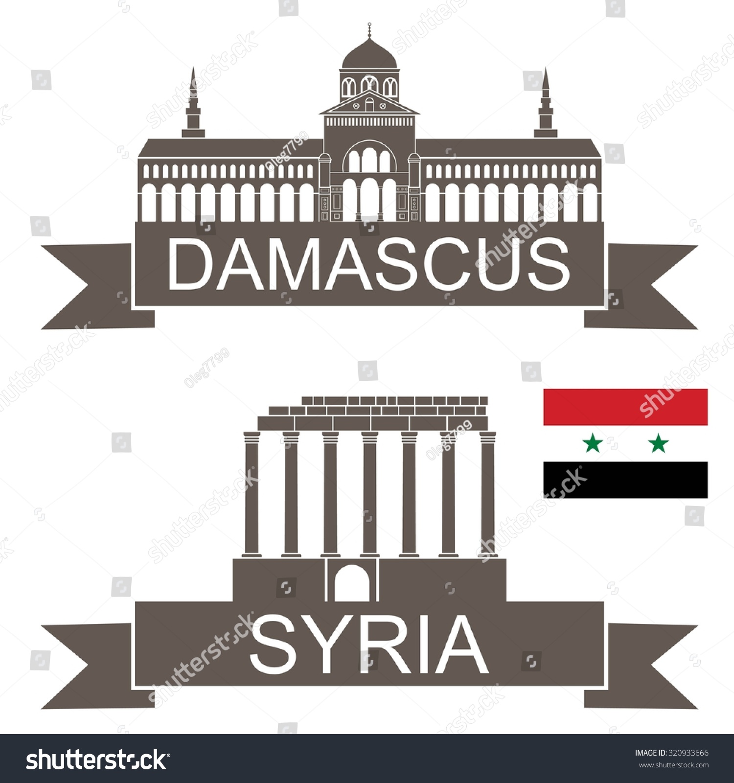 Syria Logo Eps 10 Vector Illustration Stock Vector (Royalty Free) 320933666
