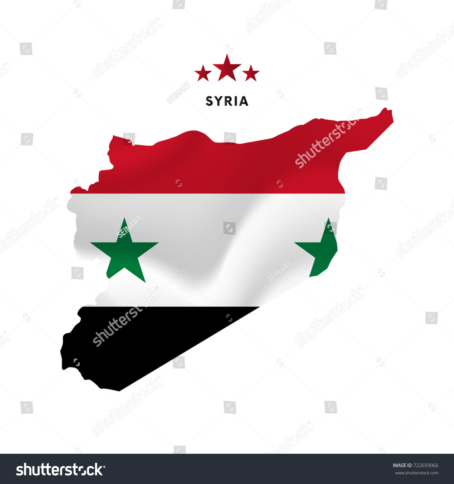 Syria Map Waving Flag Vector Illustration Stock Vector (Royalty Free ...