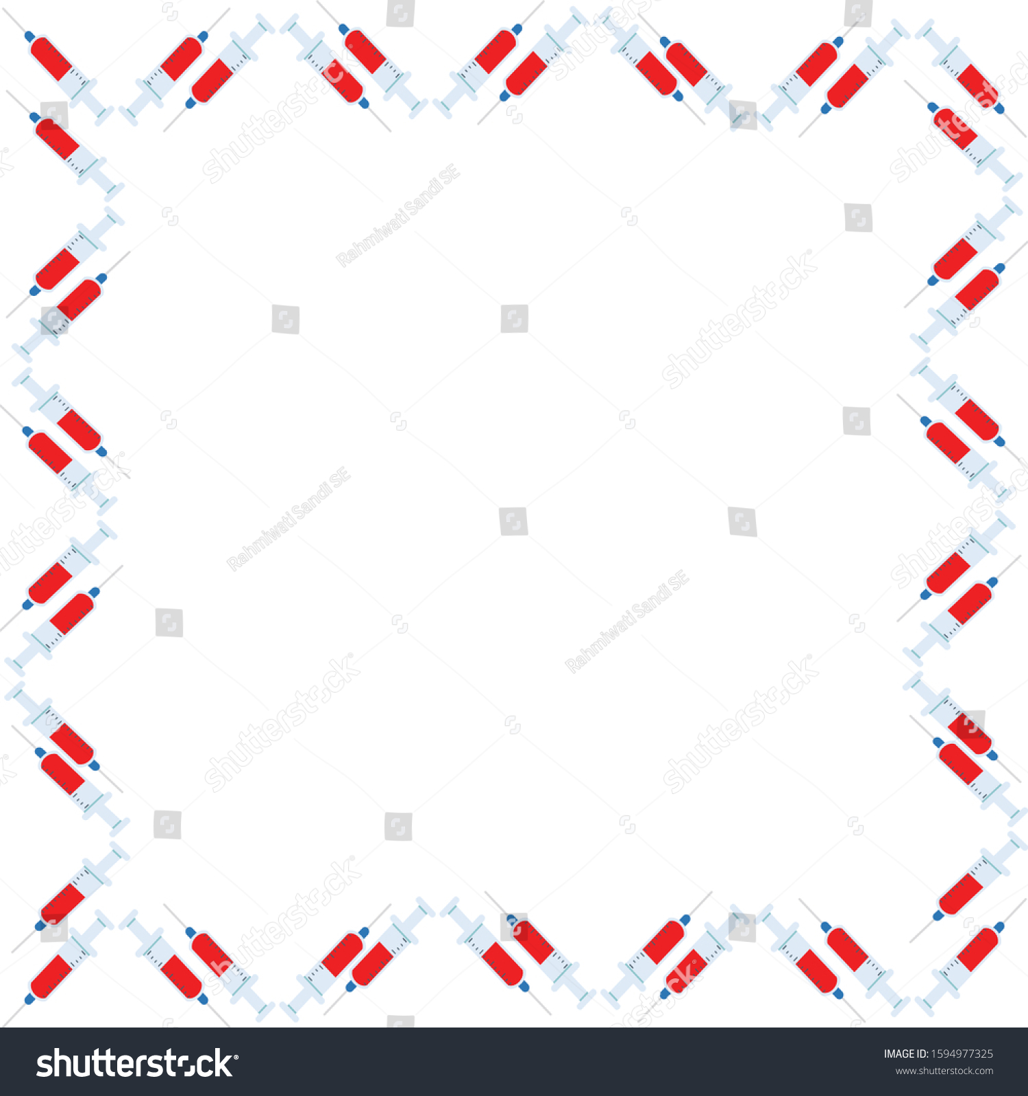 Syringe Frame Vector Red White Stock Vector (Royalty Free) 1594977325