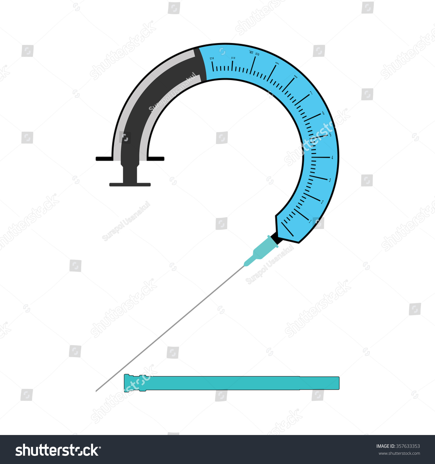 Syringe Number 2 Isolated On White Stock Vector (Royalty Free) 357633353