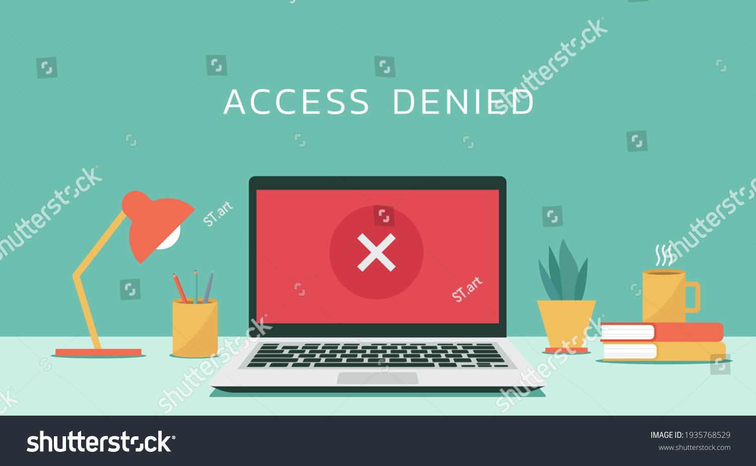 System Access Denied Concept Incorrect Wrong Stock Vector (Royalty Free ...