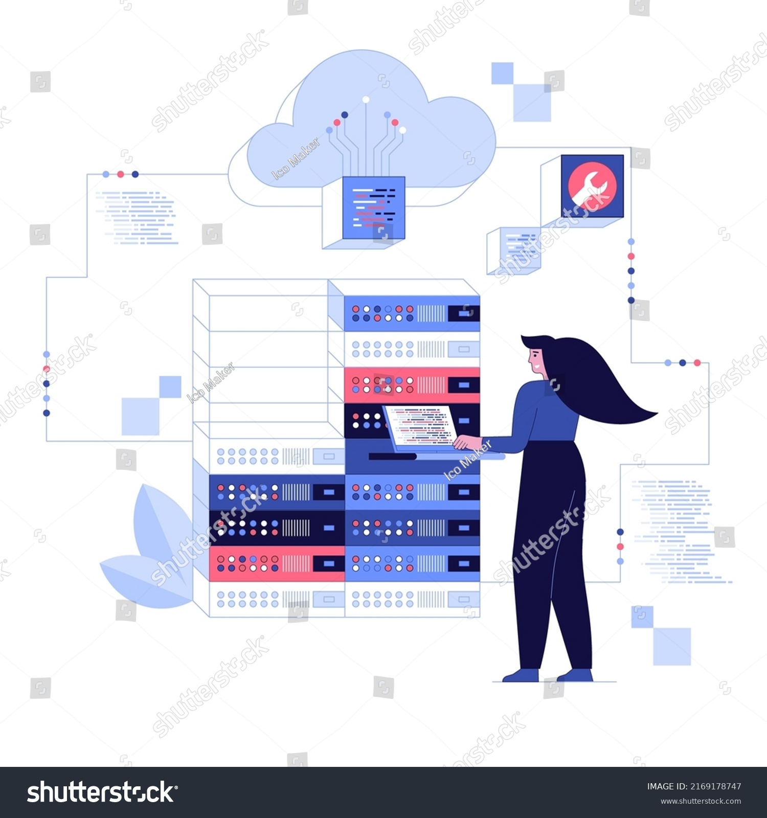 System Administrator Flat Vector Illustration Computer Stock Vector ...