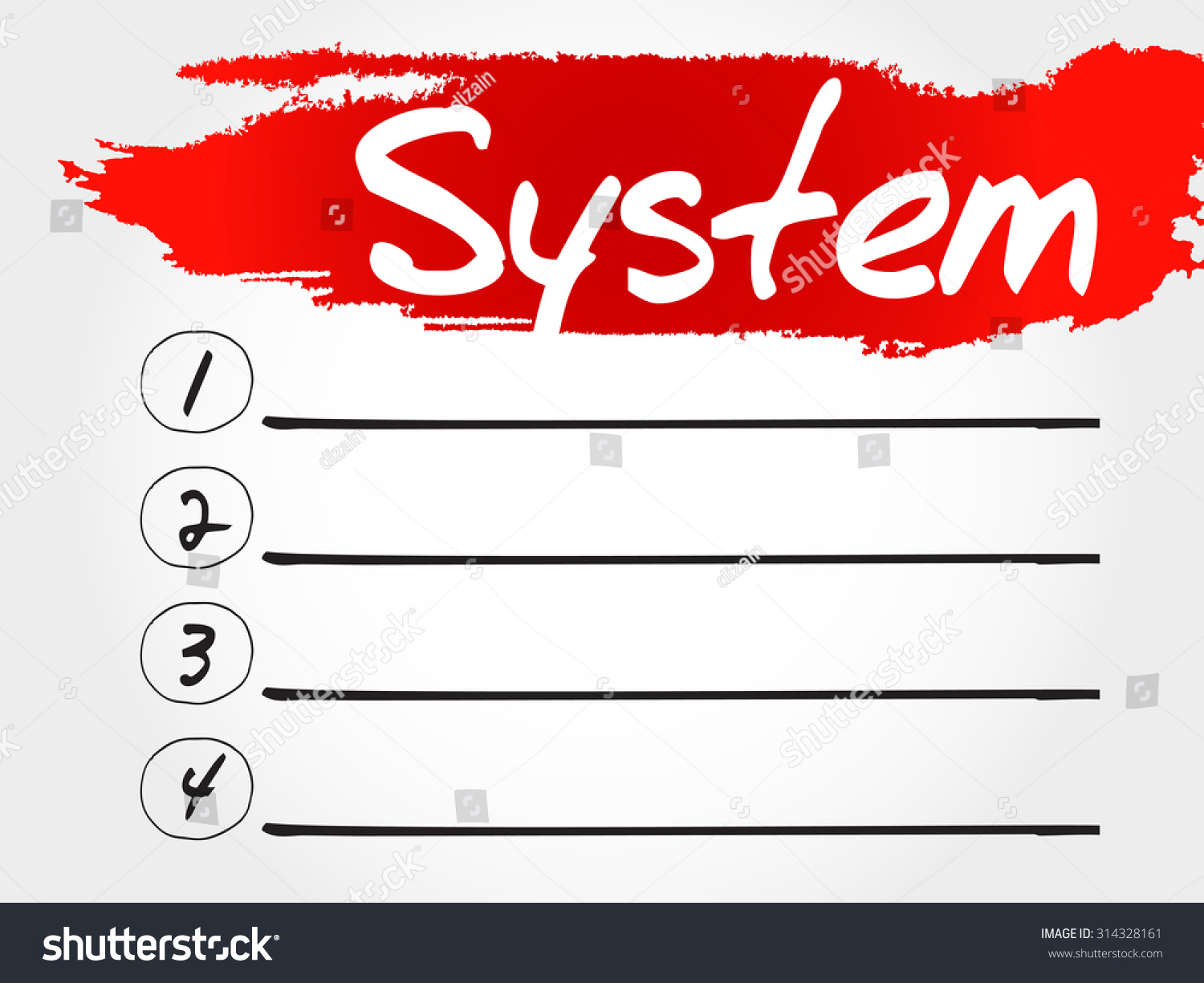 System Blank List Business Concept Stock Vector (Royalty Free ...