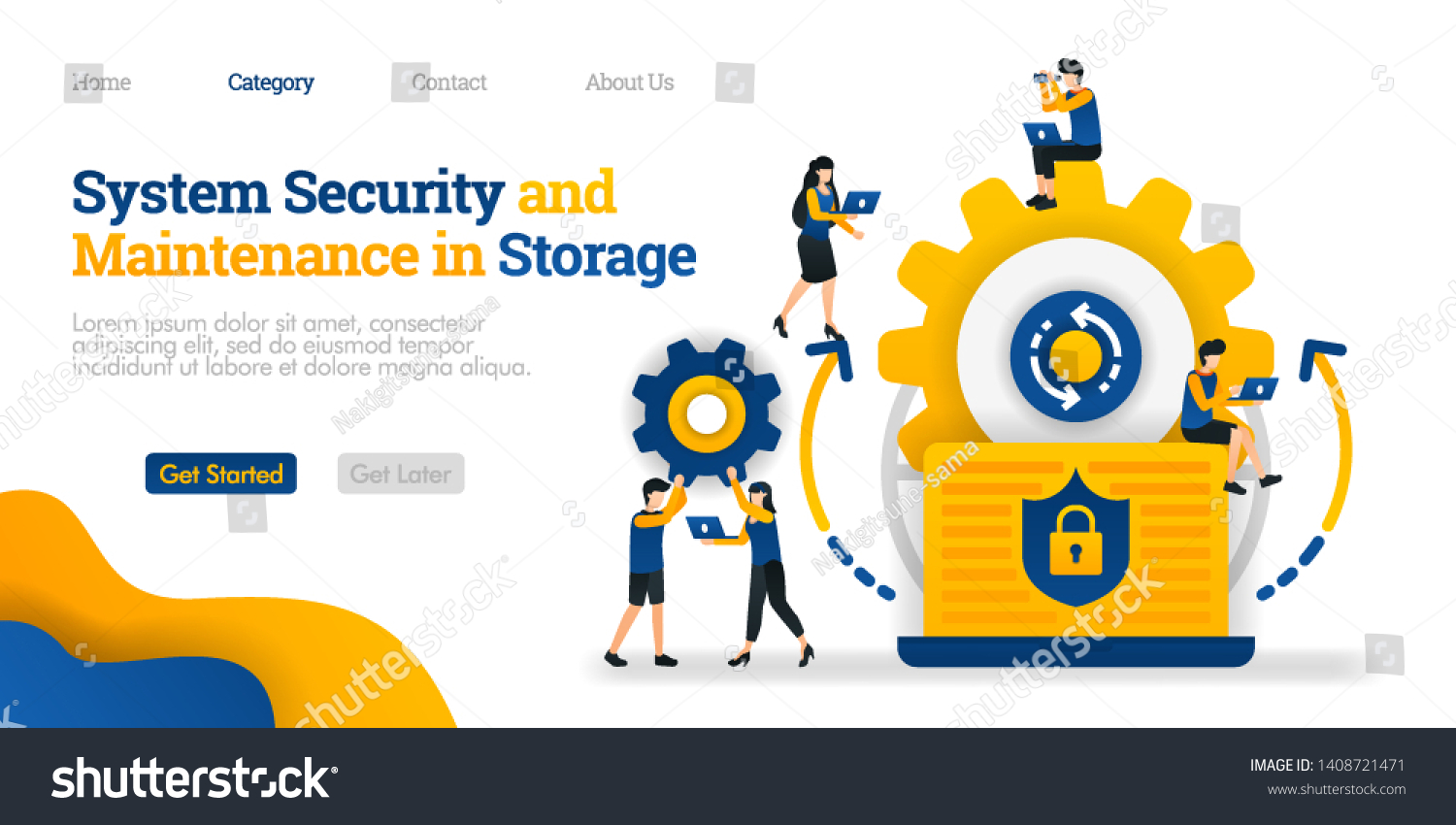 System Security Maintenance Storage System Security Stock Vector ...