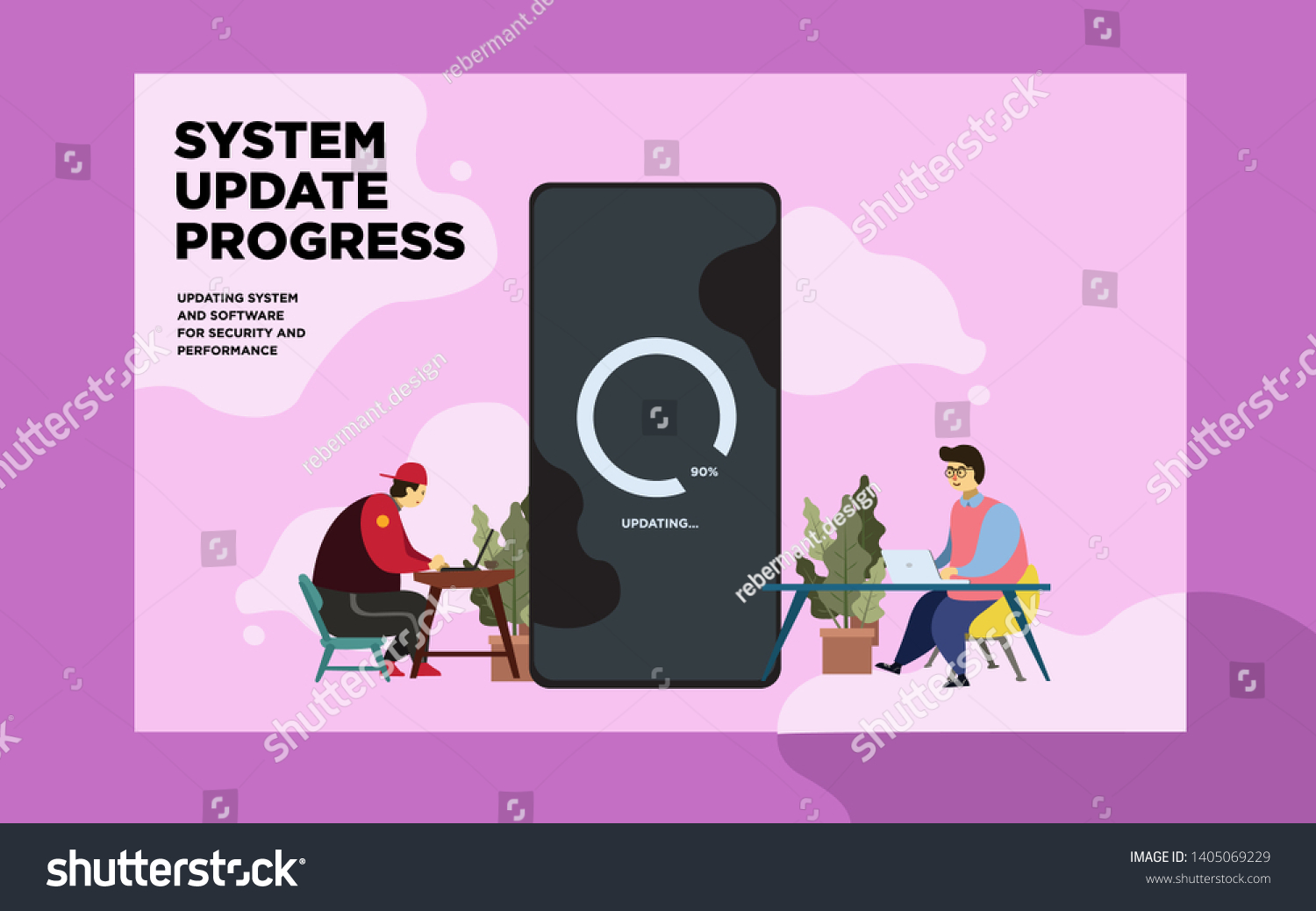 System Update Vector Upgrade Application Illustration Stock Vector ...