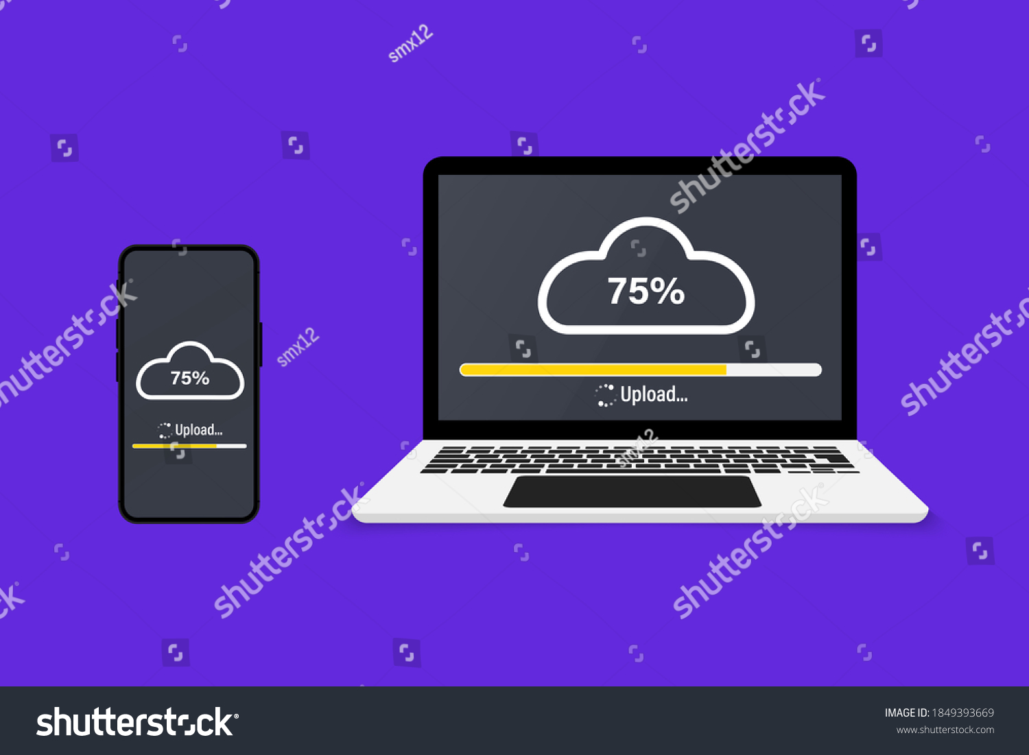 Vektor Stok System Upgrade Installing Update Progress Loading (Tanpa ...