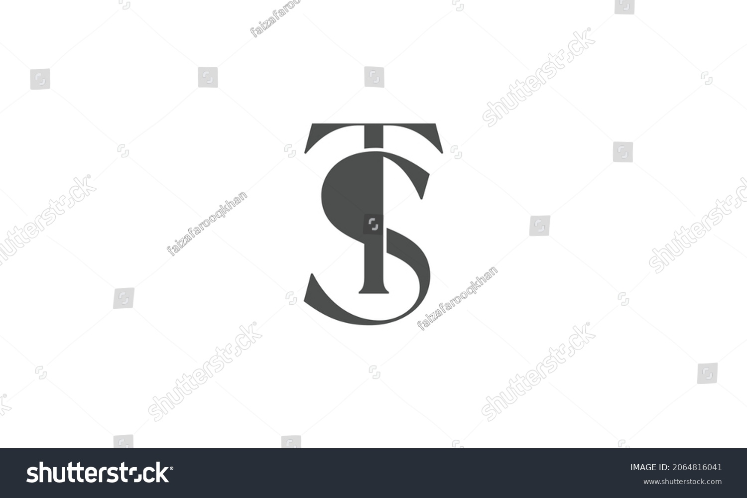 T S Initial Logo Design Stock Vector (Royalty Free) 2064816041 ...