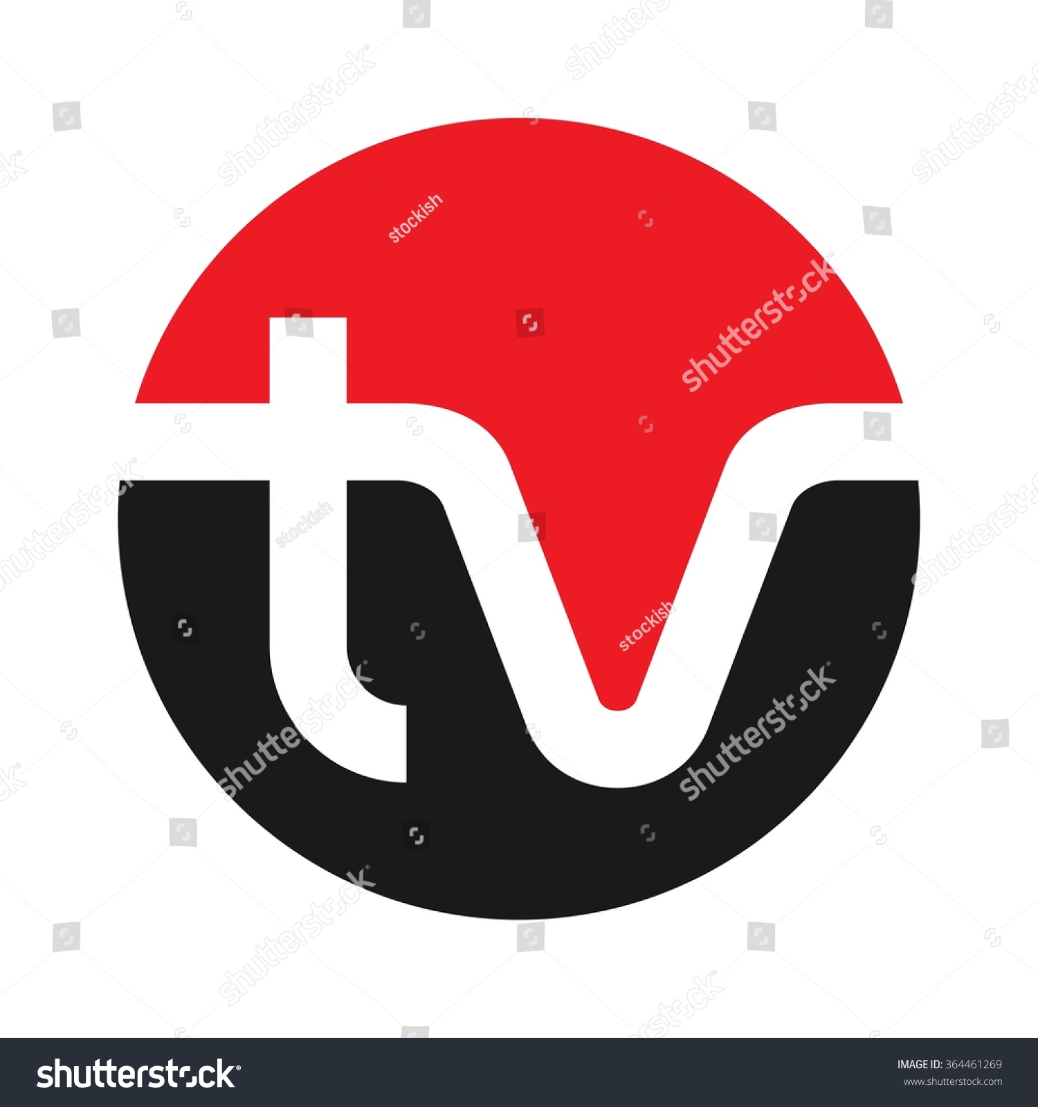 T V Logo Vector Stock Vector (Royalty Free) 364461269