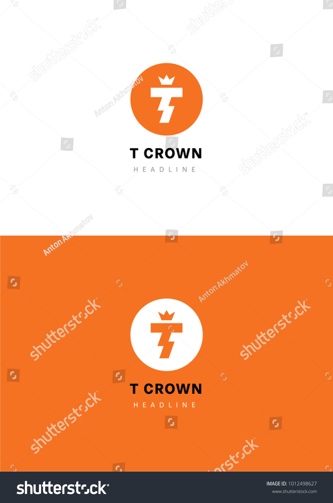 T Crown Logo Template Stock Vector (Royalty Free) 1012498627