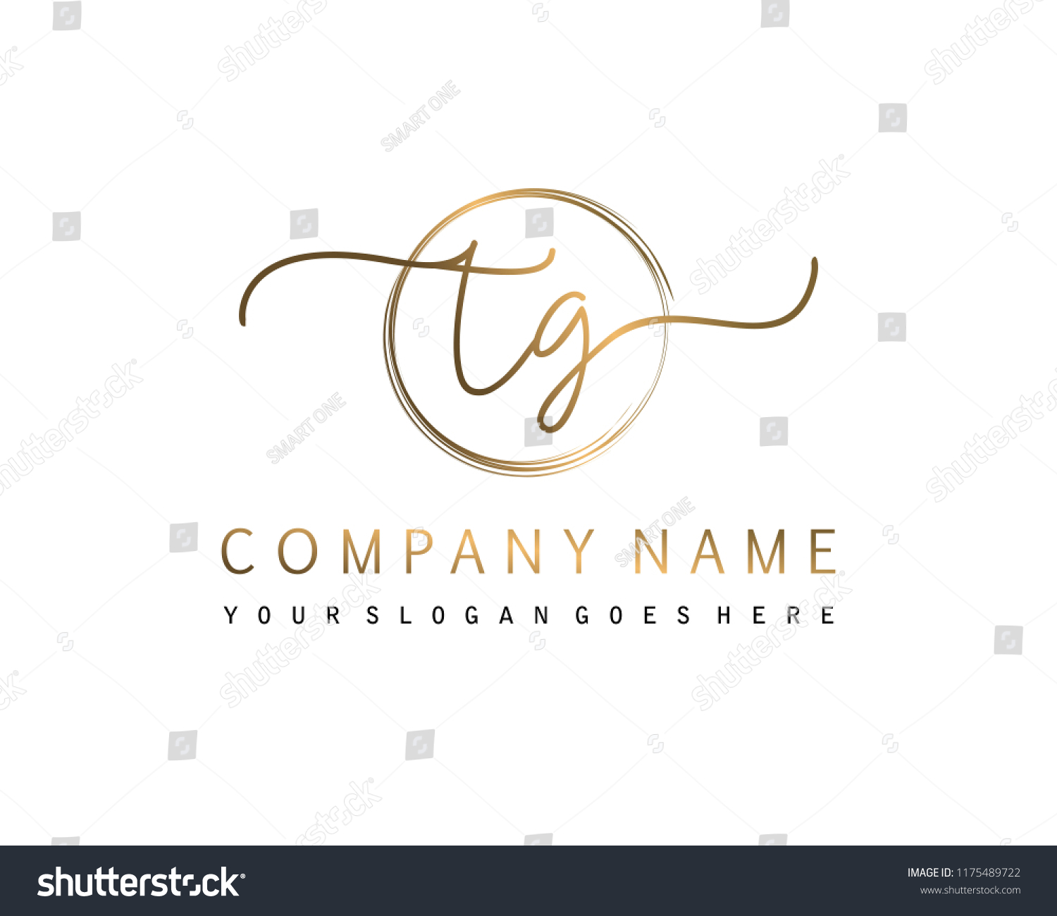 T G Initial Handwriting Logo Vector Stock Vector (Royalty Free) 1175489722