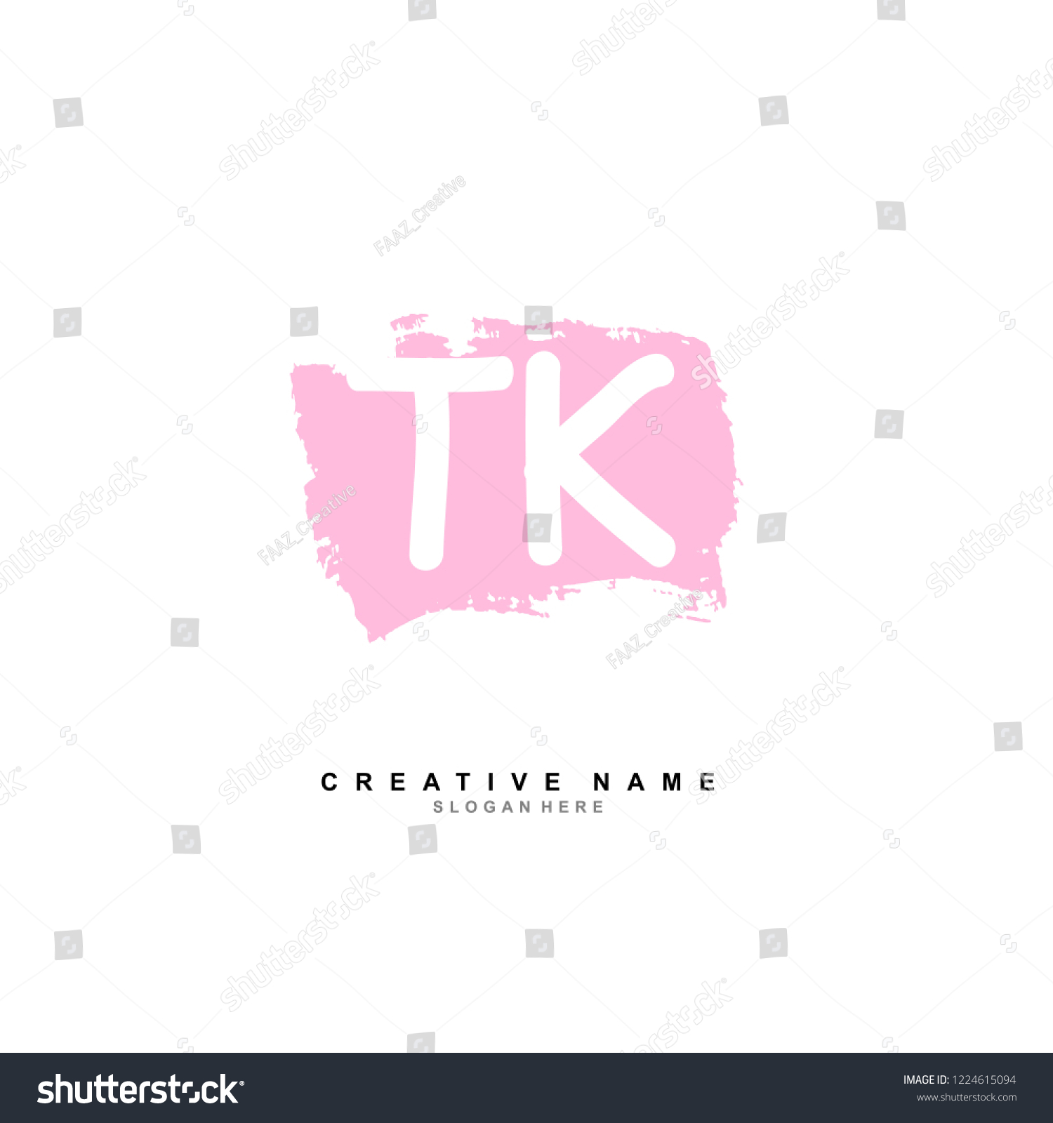 T K Tk Initial Logo Template Stock Vector (Royalty Free) 1224615094 ...