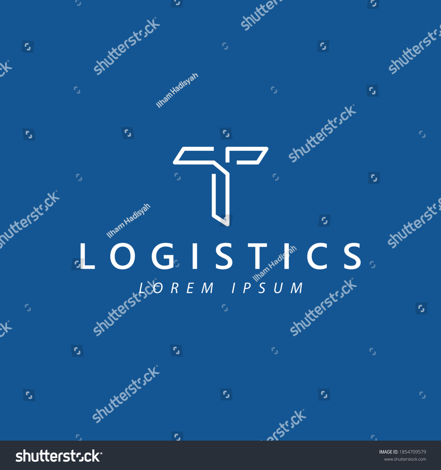 T Logistic Logo Blue Background Stock Vector (Royalty Free) 1854709579 ...
