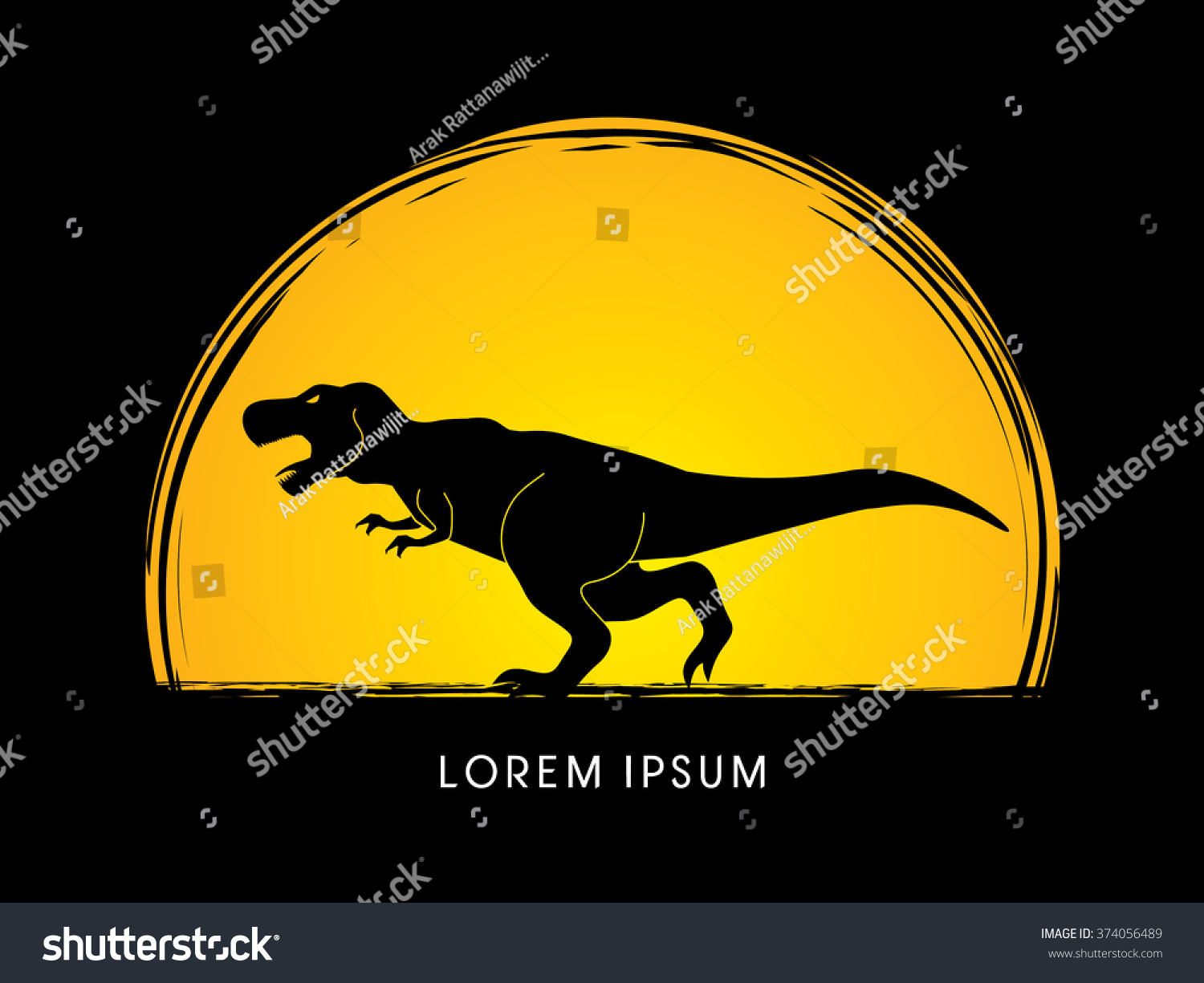 T Rex Dinosaur Designed On Moonlight Stock Vector (Royalty Free) 374056489