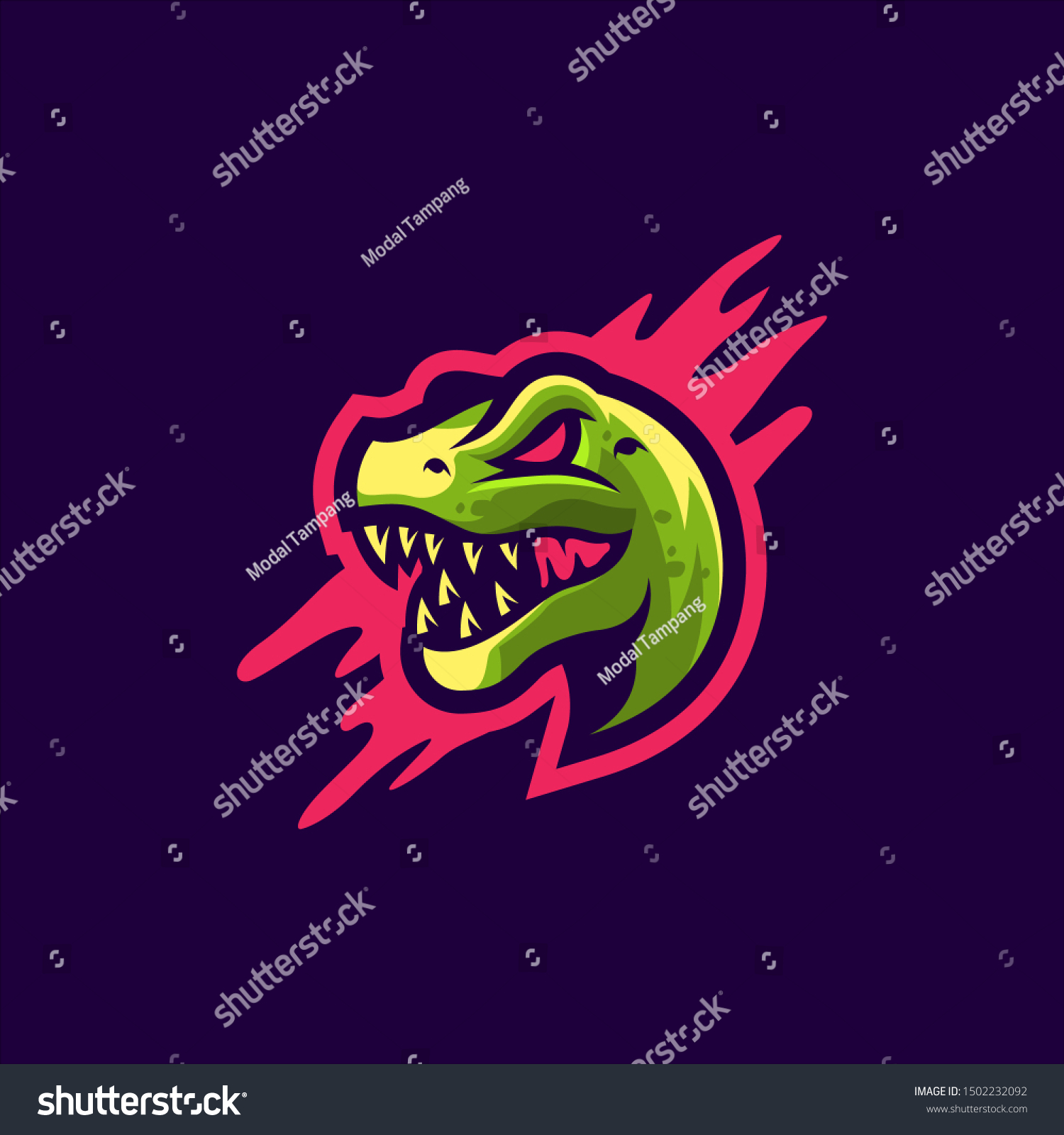 Trex Logo Design Vector Illustration Stock Vector (Royalty Free) 1502232092