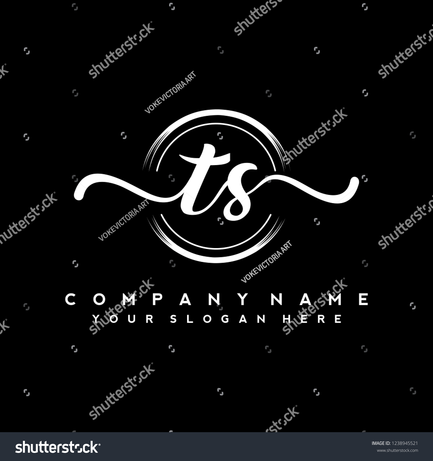 T S Initial Handwriting Logo Vector: vetor stock (livre de direitos ...